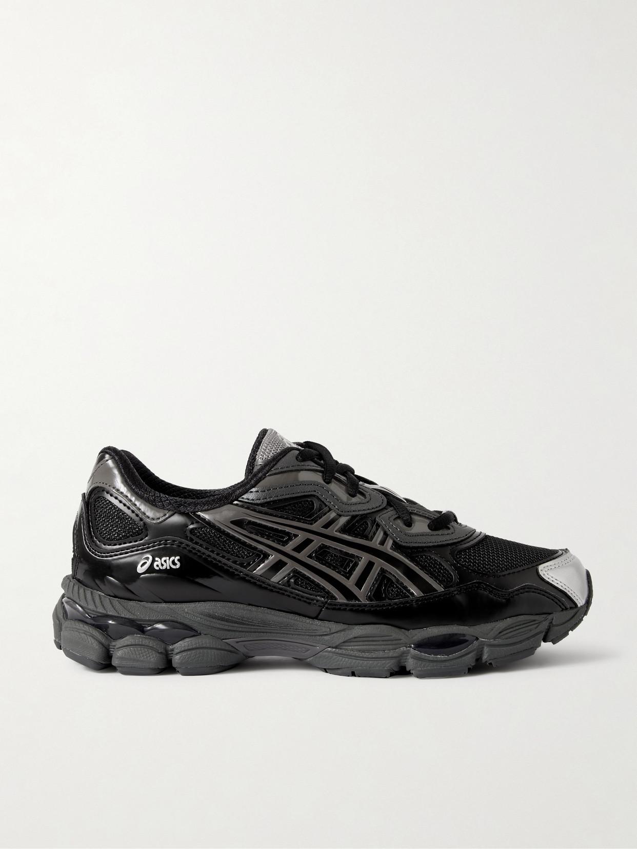 ASICS Kicki Leather And Mesh Sneakers in Black | endource