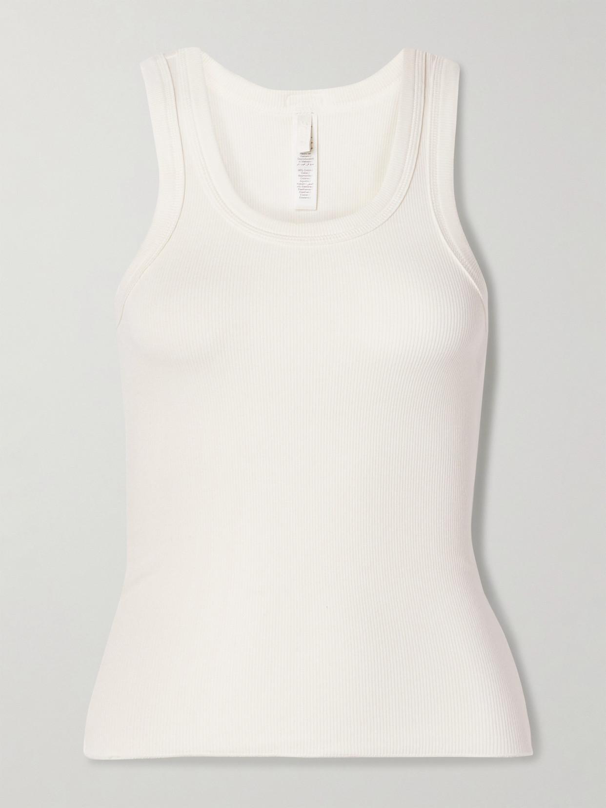 SKIMS Cotton Rib Tank in Off-white | endource