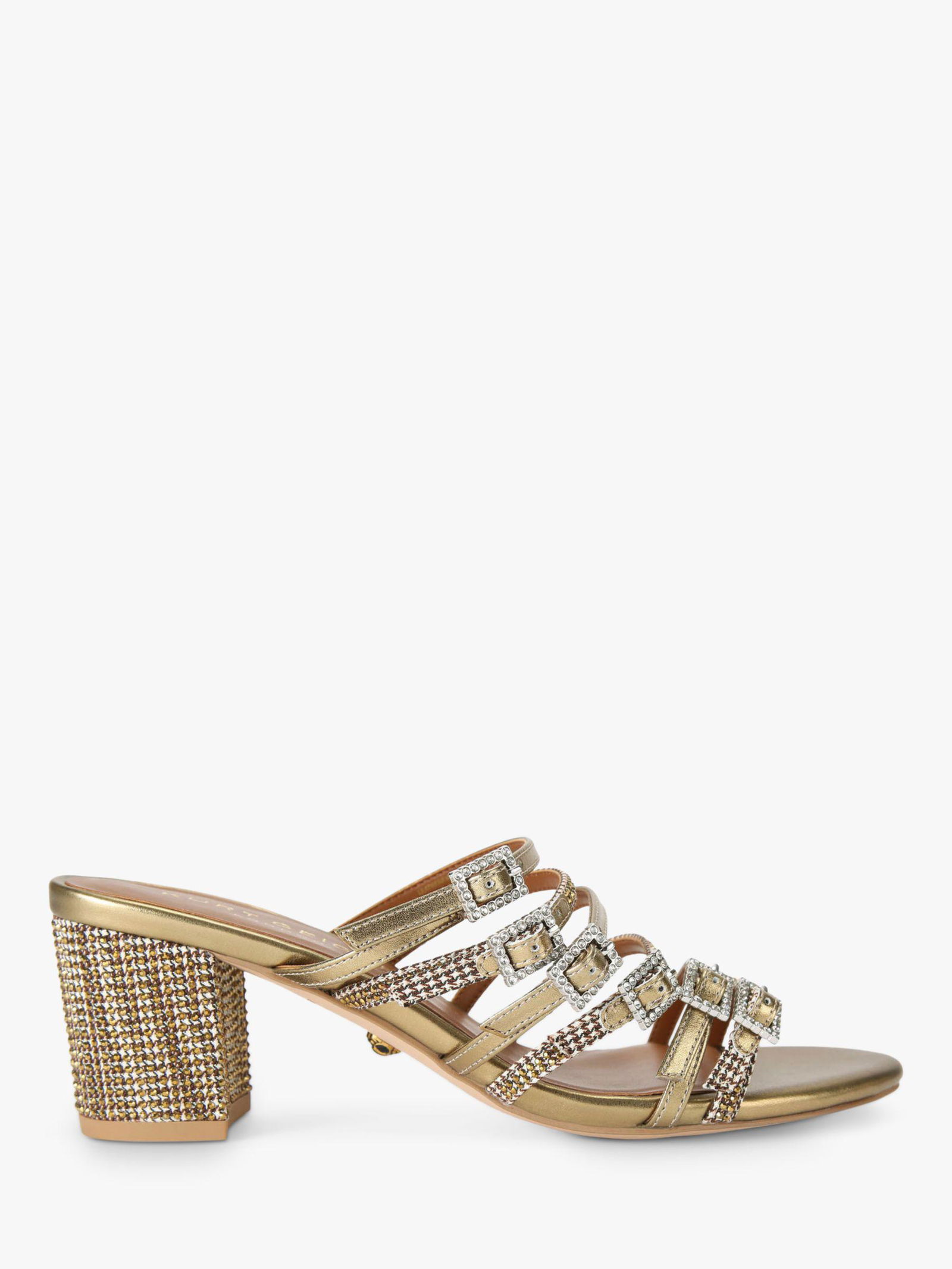 KURT GEIGER LONDON Pierra Block Heel Mules in Natural Beige | Endource