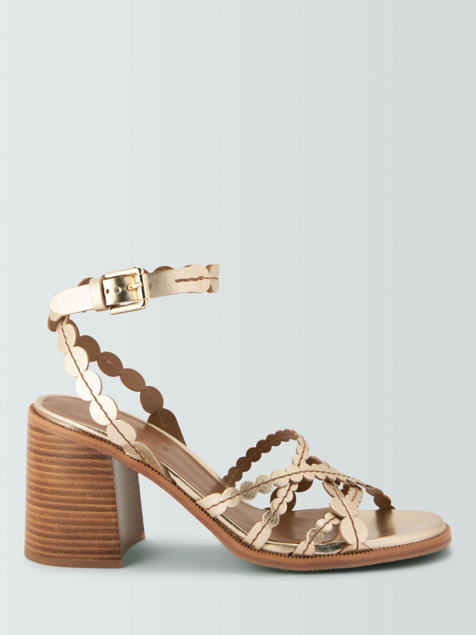 SEE BY CHLOÉ Kaddy Leather Circle Strap Sandals in Light Gold | endource