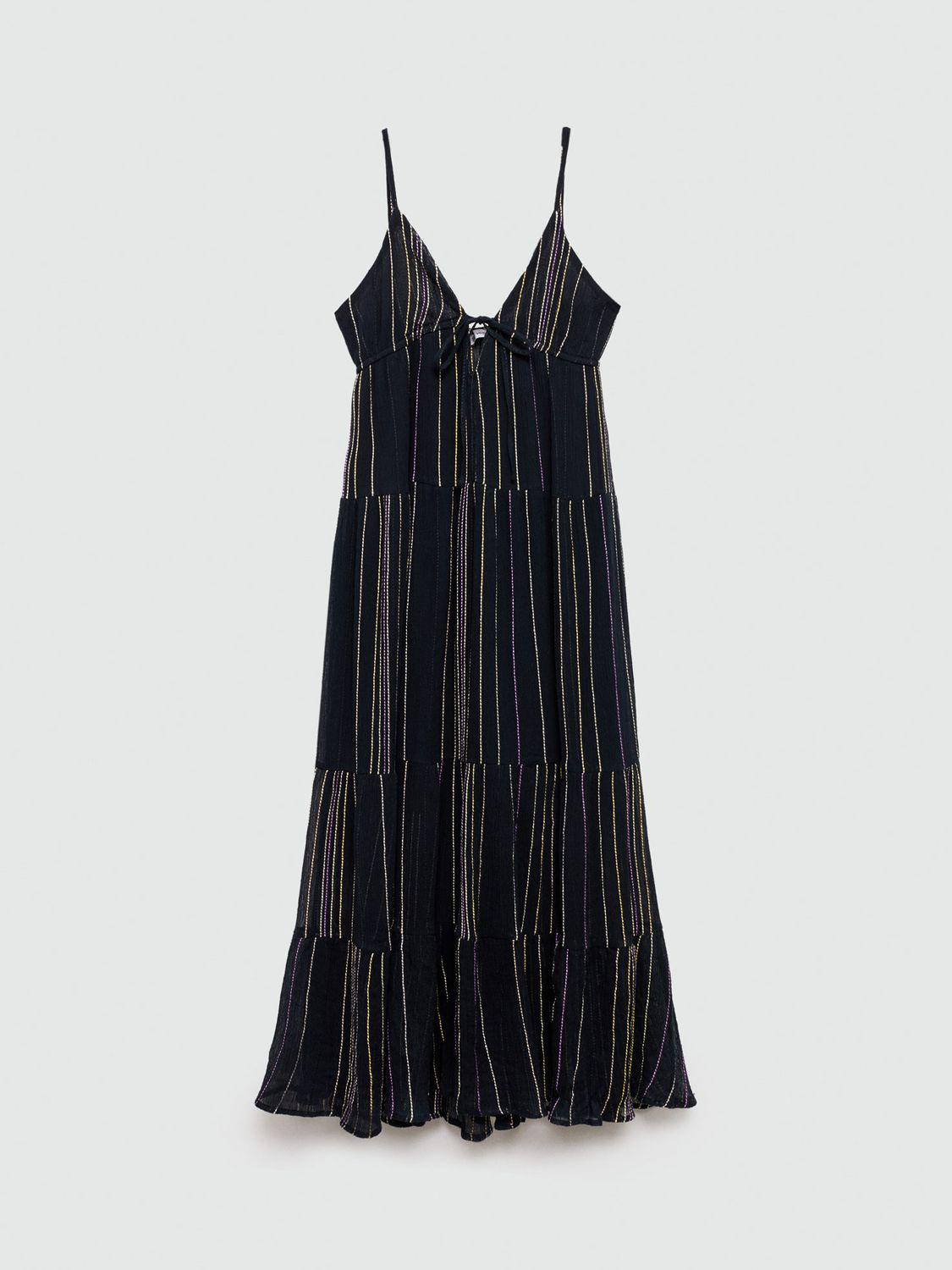 MANGO Malta Stitch Dress in Black | endource