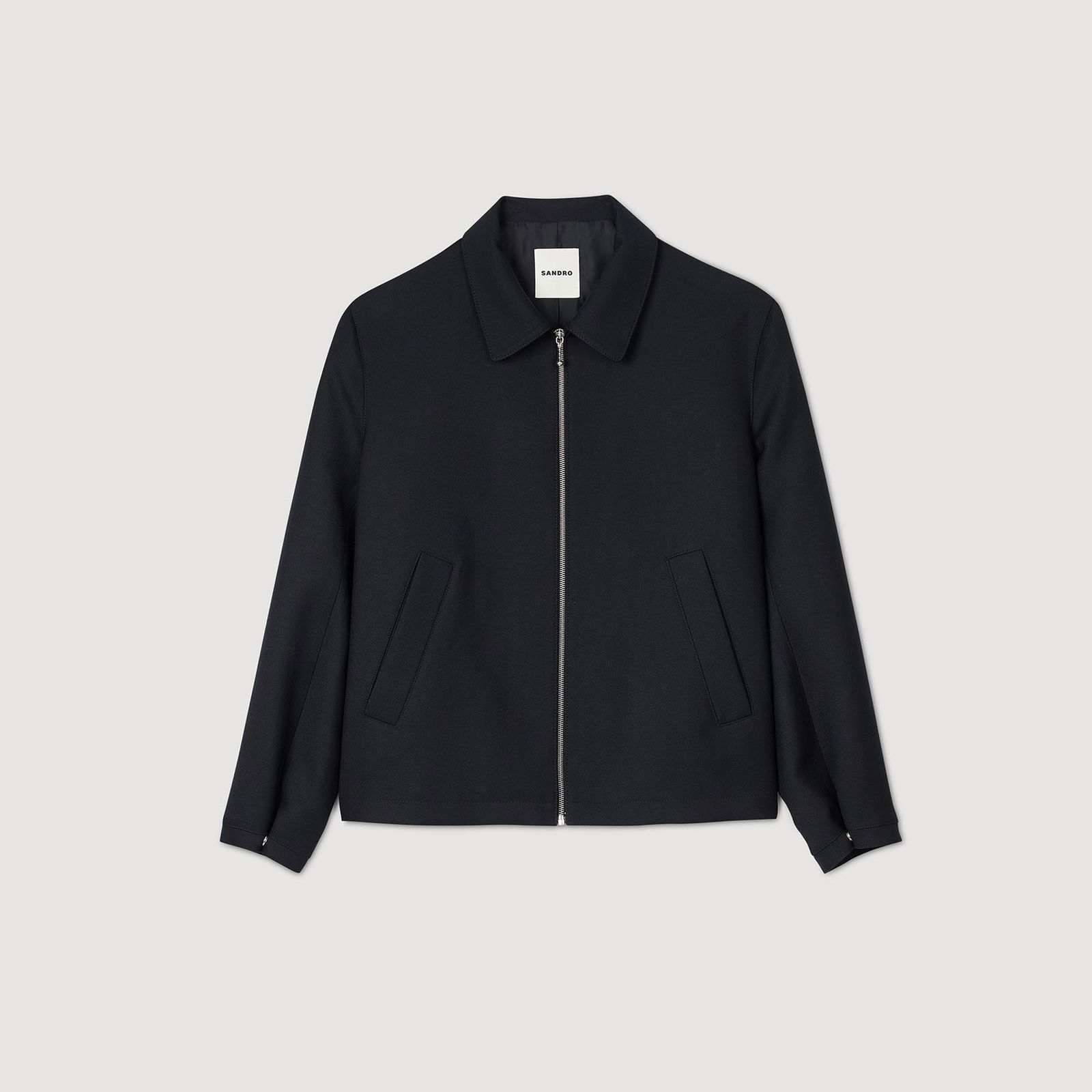 SANDRO Zip-Up Jacket in Deep Blue | endource