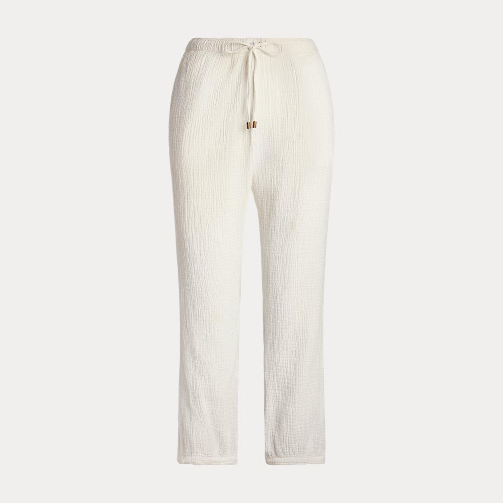 LAUREN RALPH LAUREN Cotton Gauze Drawcord Trouser Cover-Up | endource