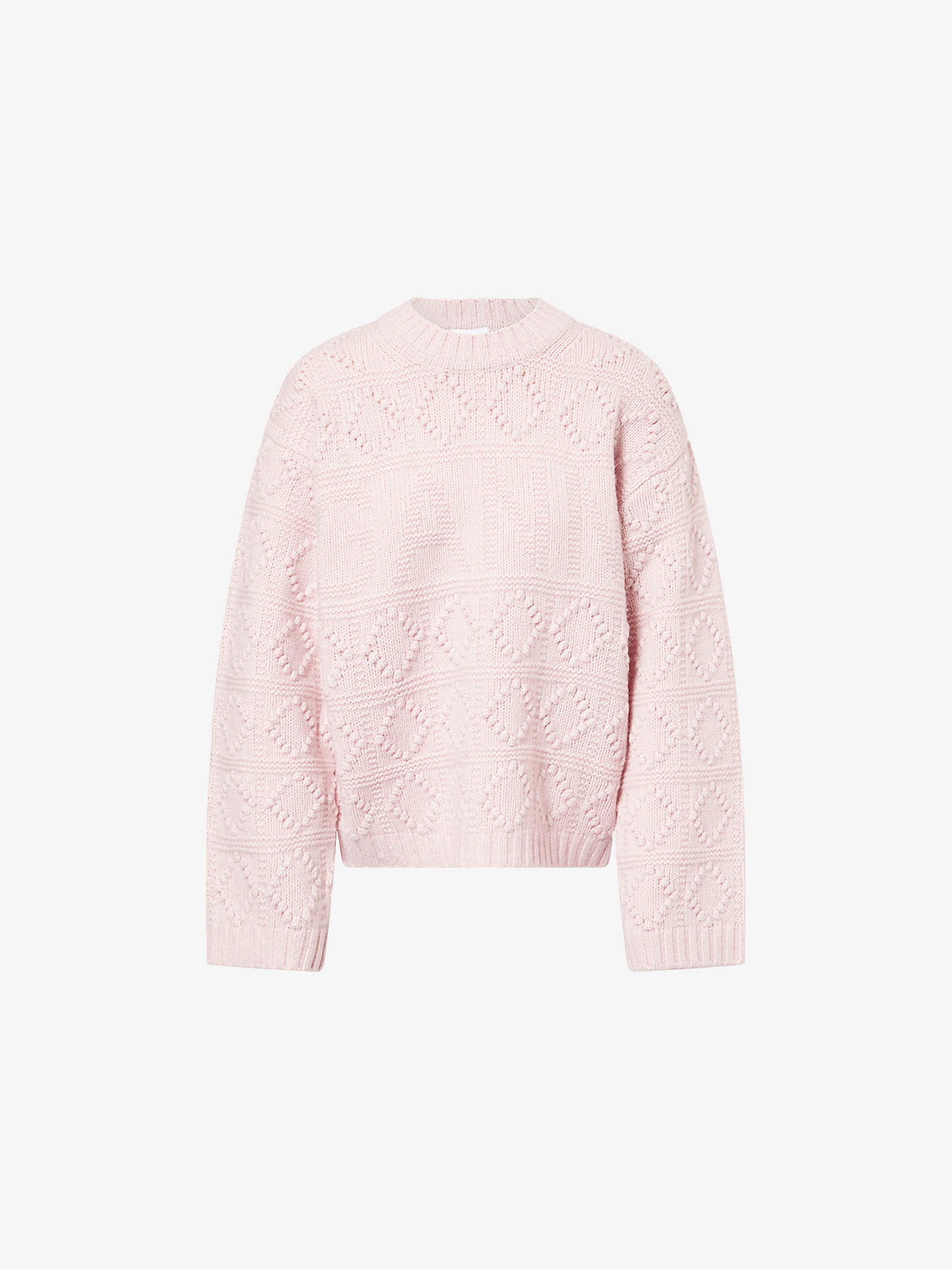 GANNI Textured-Pattern Wool-And-Cotton Jumper | endource