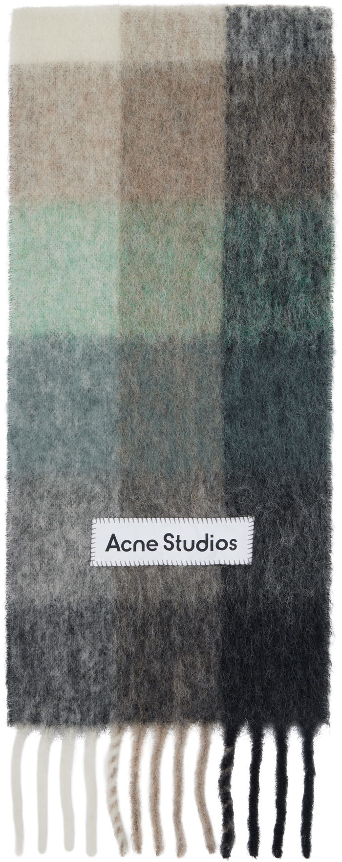 ACNE STUDIOS Multicolor Mohair Checked Scarf | endource