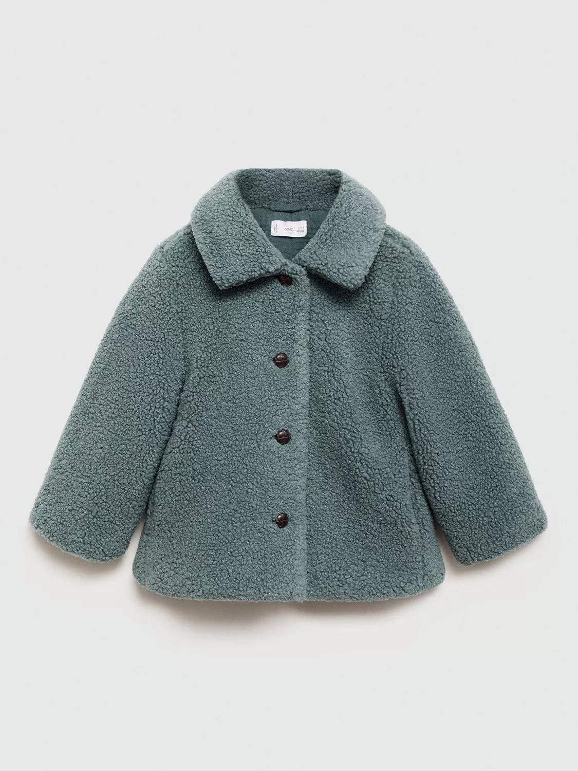 MANGO Teddy Coat in Green | endource