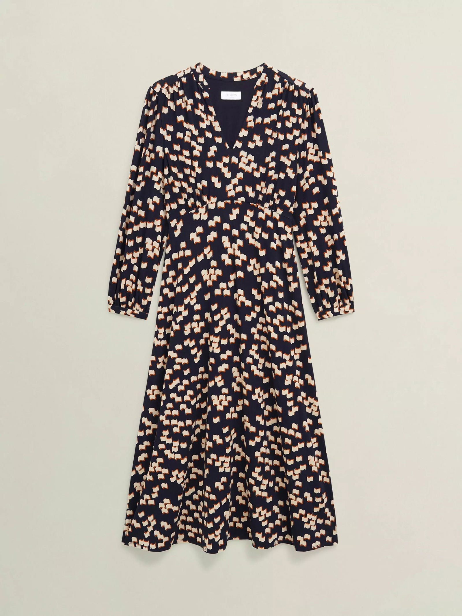 HOBBS Petite Harlie Geometric Midi Dress | endource