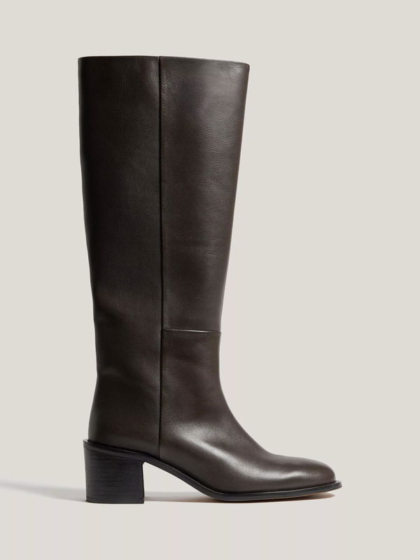 JIGSAW Leather Block Heel Riding Boots | endource