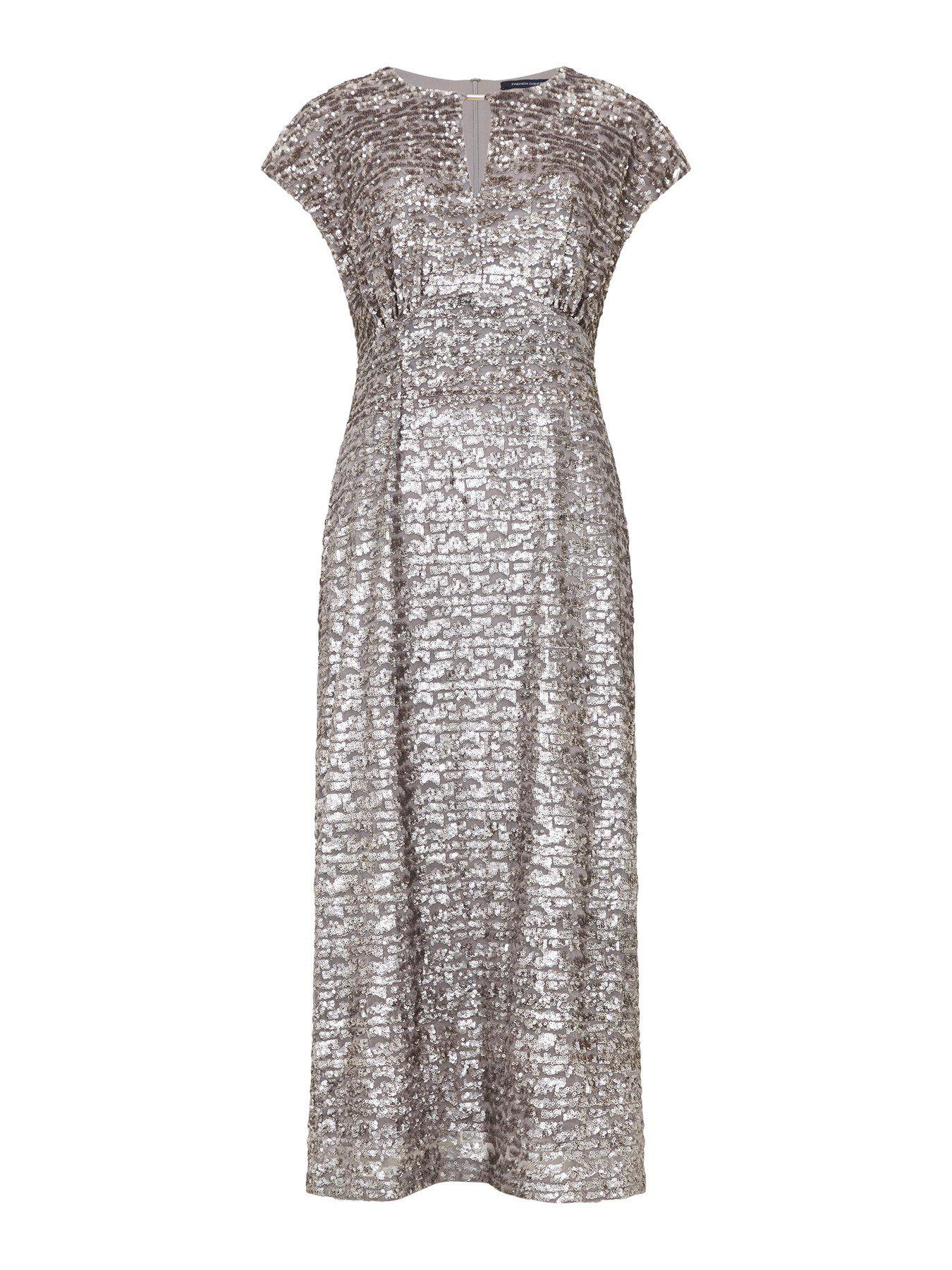 FRENCH CONNECTION Adalynn Sequin Dress in GUN METAL | endource