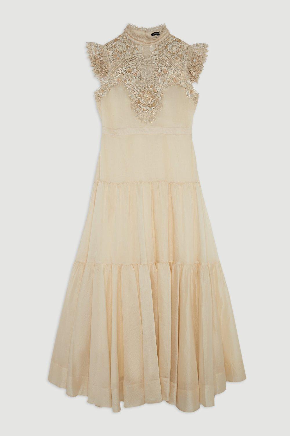 KAREN MILLEN Karen Millen x Lydia Millen - Chemical Lace Slub Organdie ...