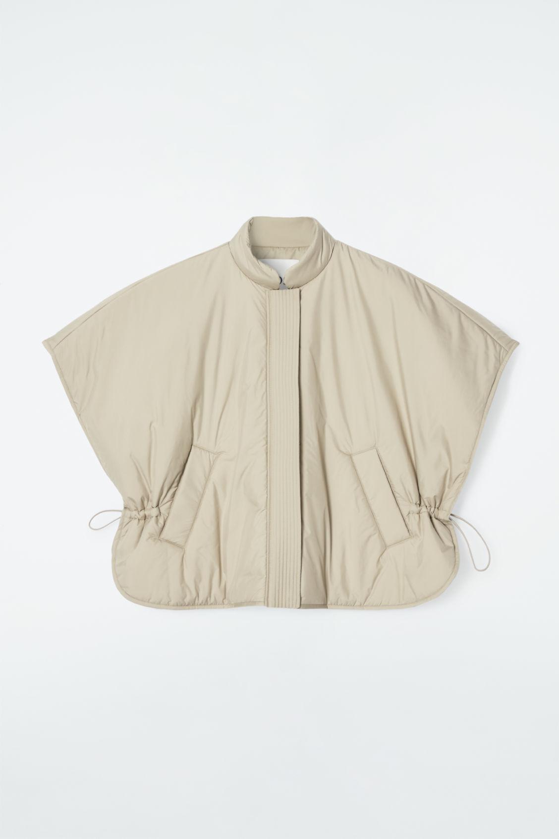 COS Cropped Padded Hybrid Gilet in BEIGE | endource