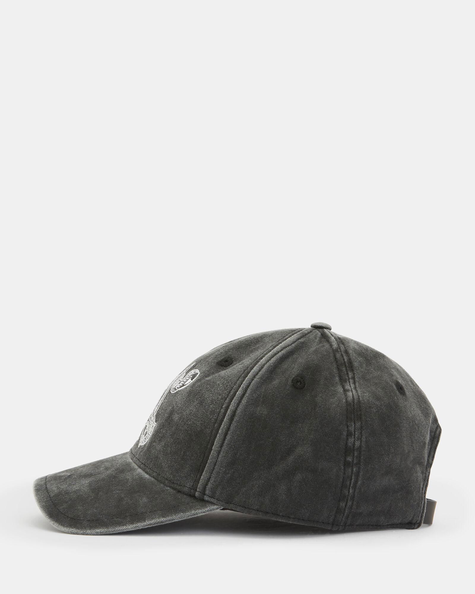 ALLSAINTS Sabre Rattler Embroidered Baseball Cap in Washed Black | endource