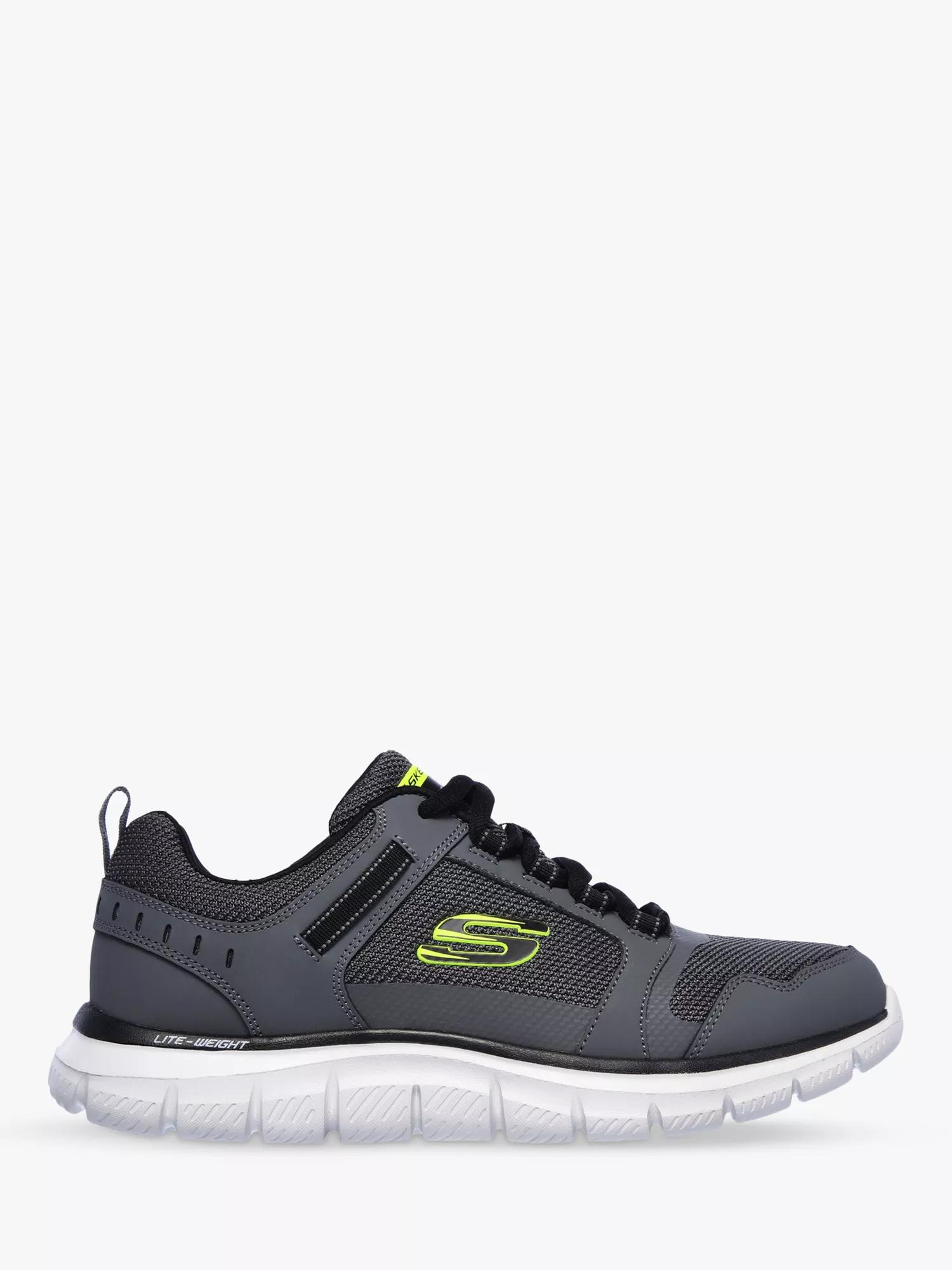 SKECHERS Track Knockhill Lace Up Trainers in Charcoal | endource