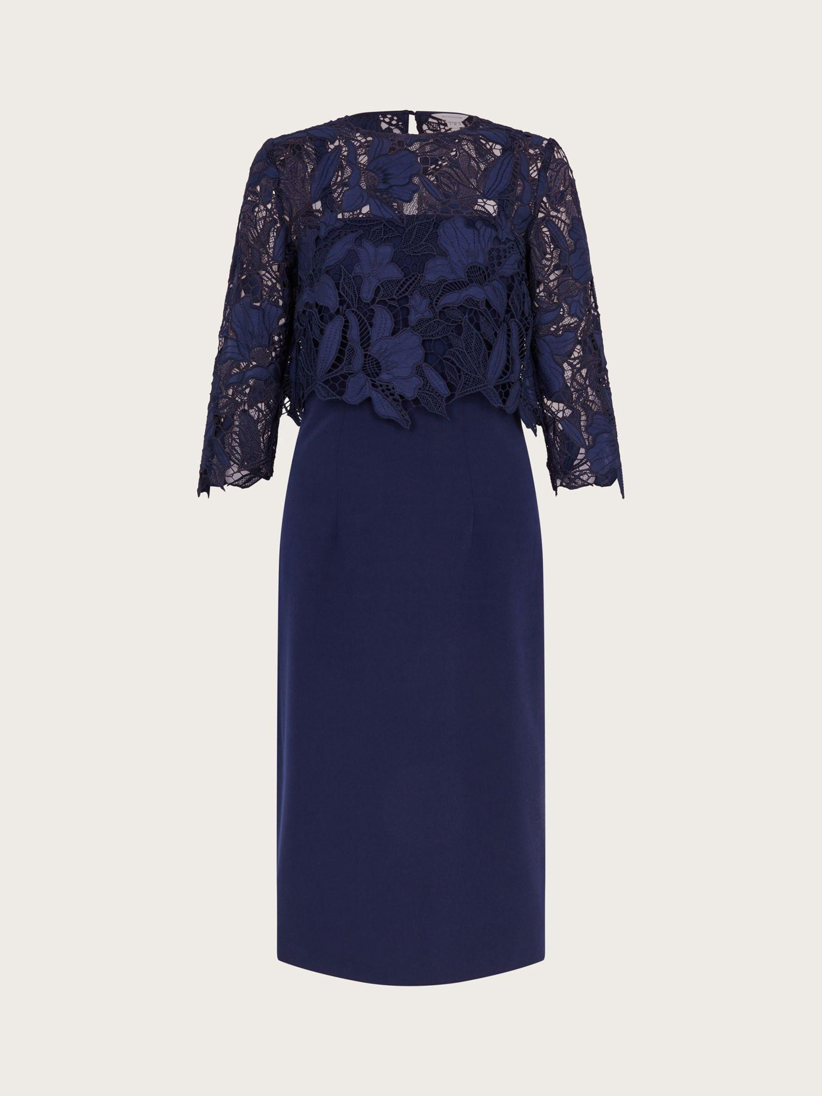 Monsoon Maya Lace Dress in Navy | endource