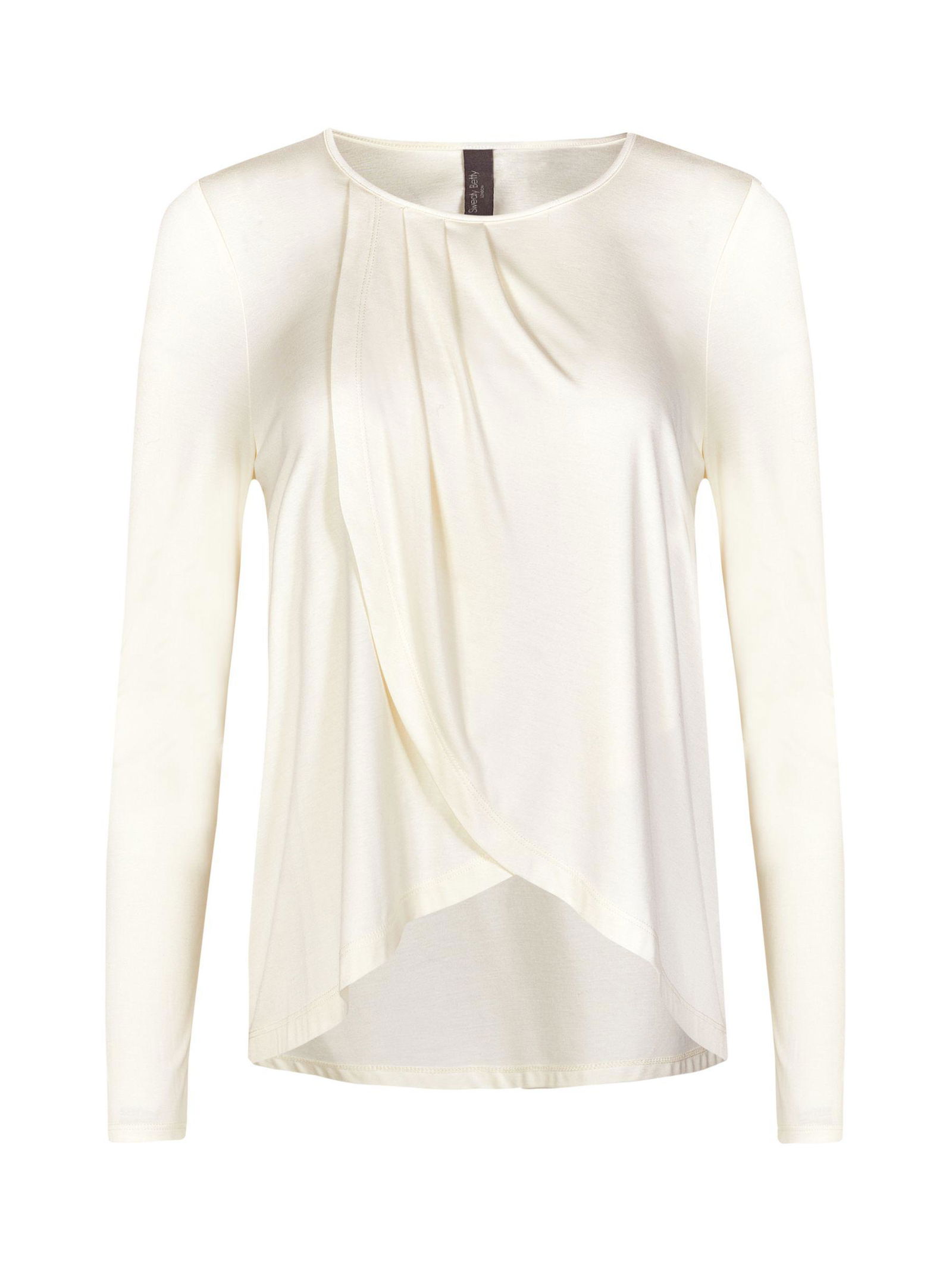 SWEATY BETTY Tori Draped Crossover Top in Alabaster White | endource