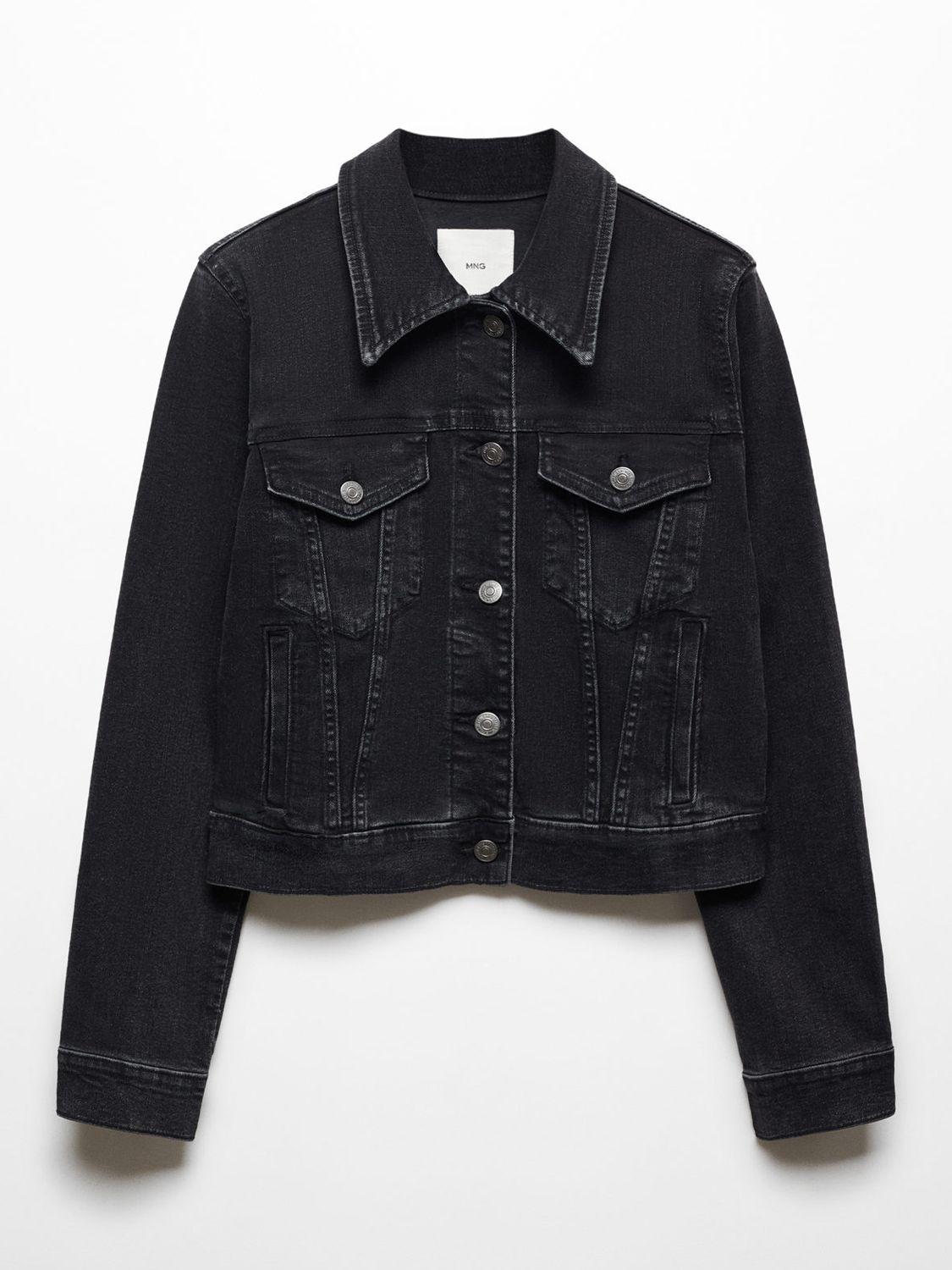 MANGO Vicky Denim Jacket in Washed Black | Endource