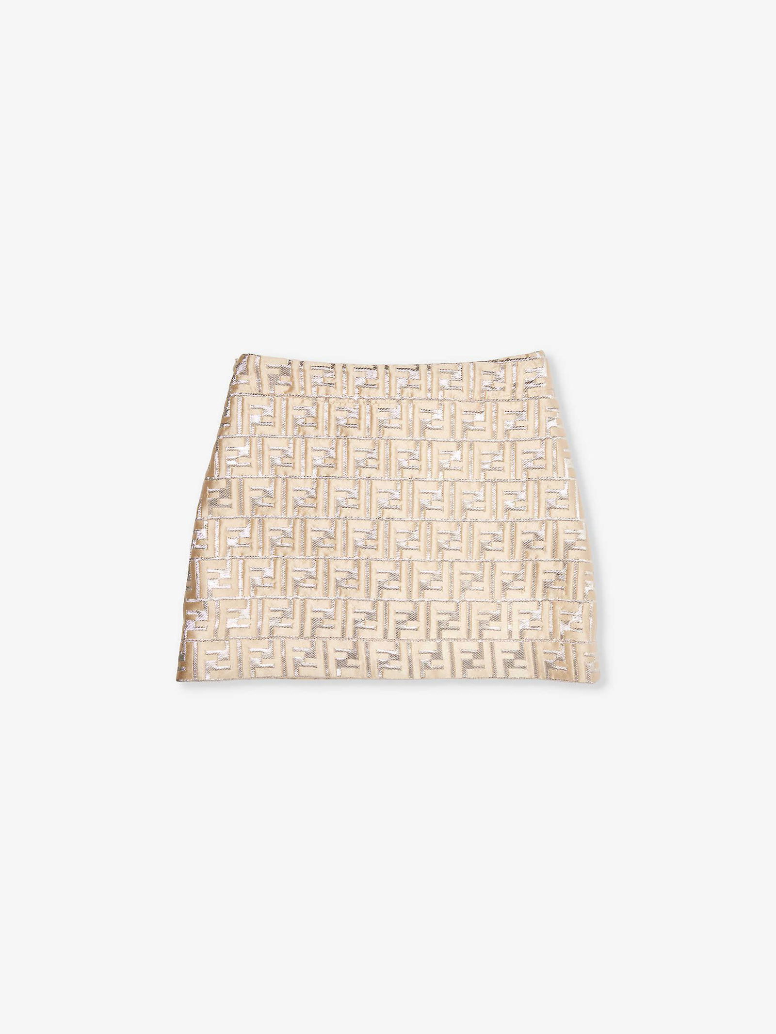 FENDI FF-Monogram Metallic Woven Skirt | endource