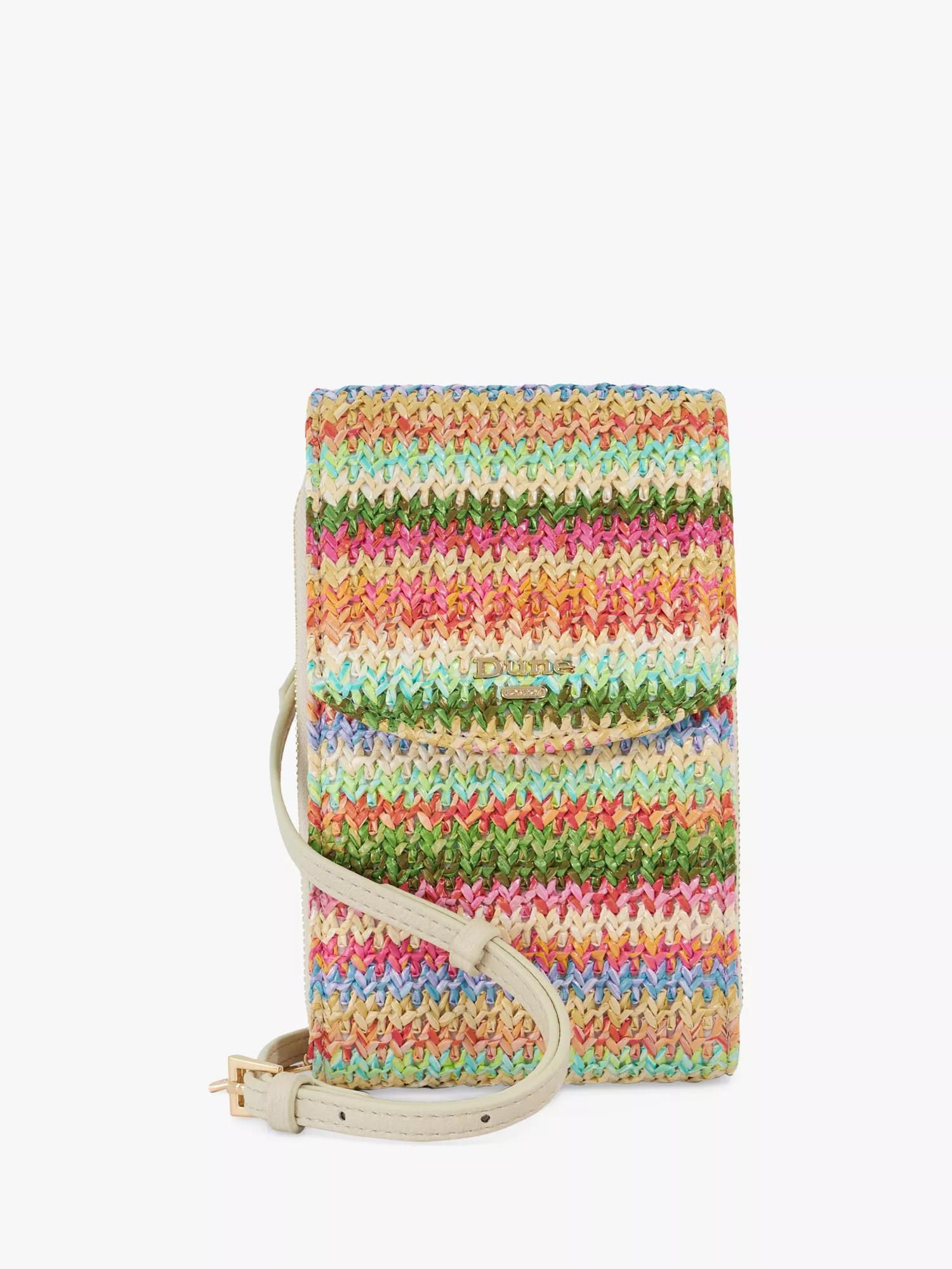 DUNE Sunrise Synthetic Raffia Crossbody Pouch Bag in Multi-synthetic ...