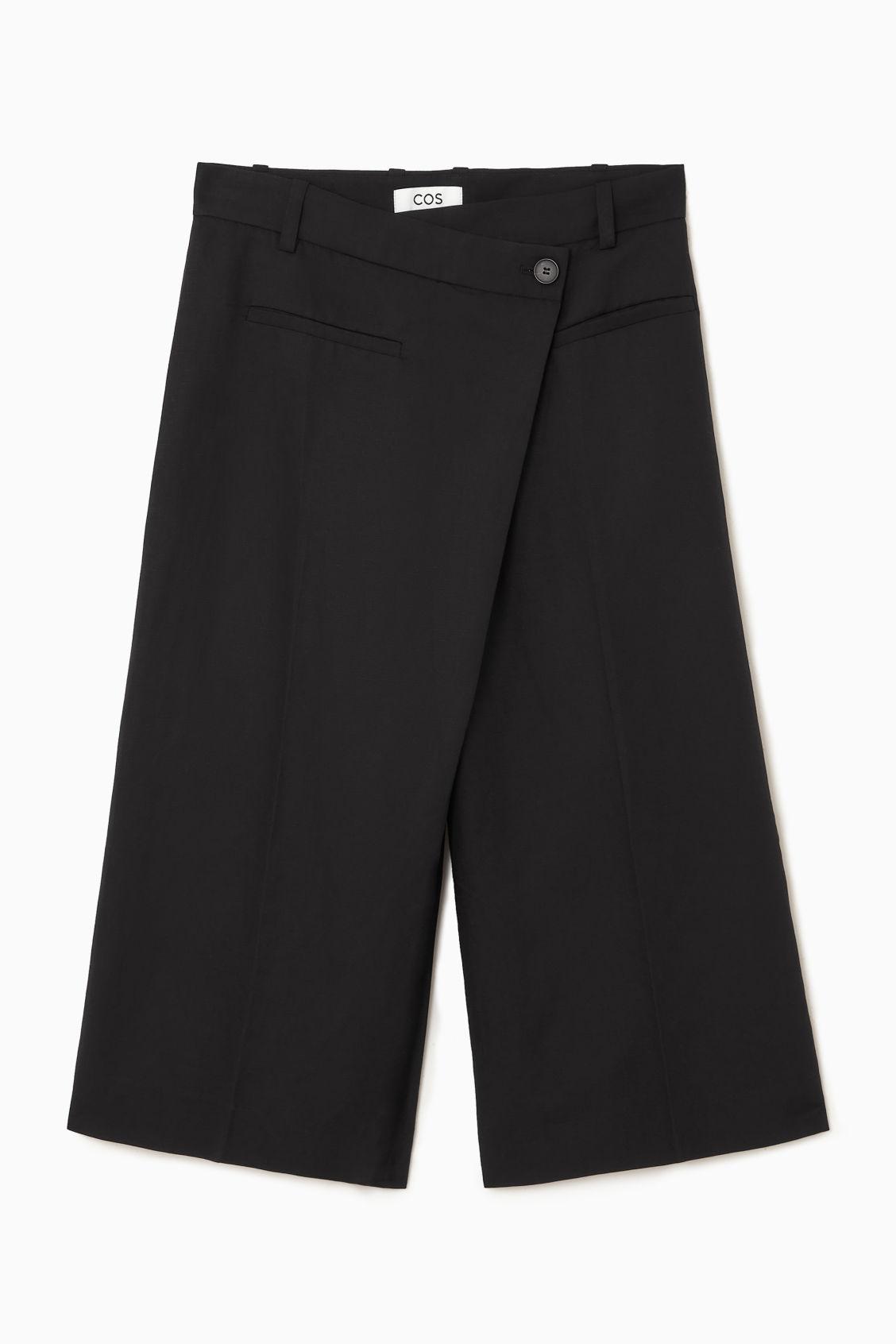 COS Wrap-Front Culottes in BLACK | endource