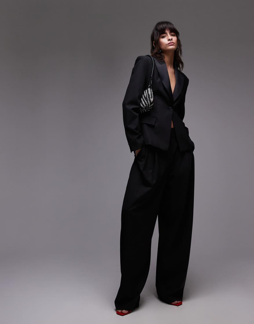 MANGO Structured Shoulder Blazer Co-ord In Black | endource