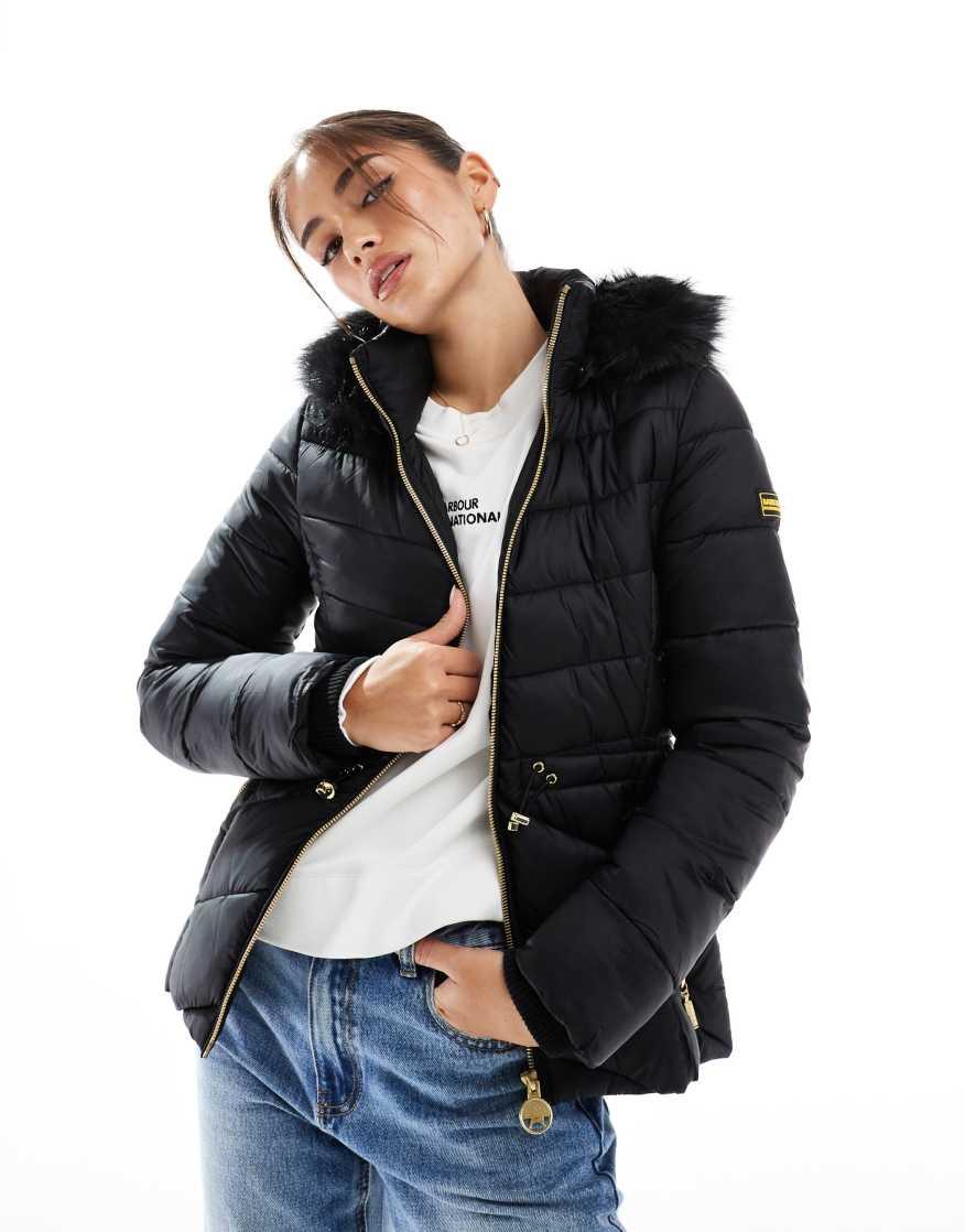 BARBOUR INTERNATIONAL Island Puffer Jacket in Black/Black | endource