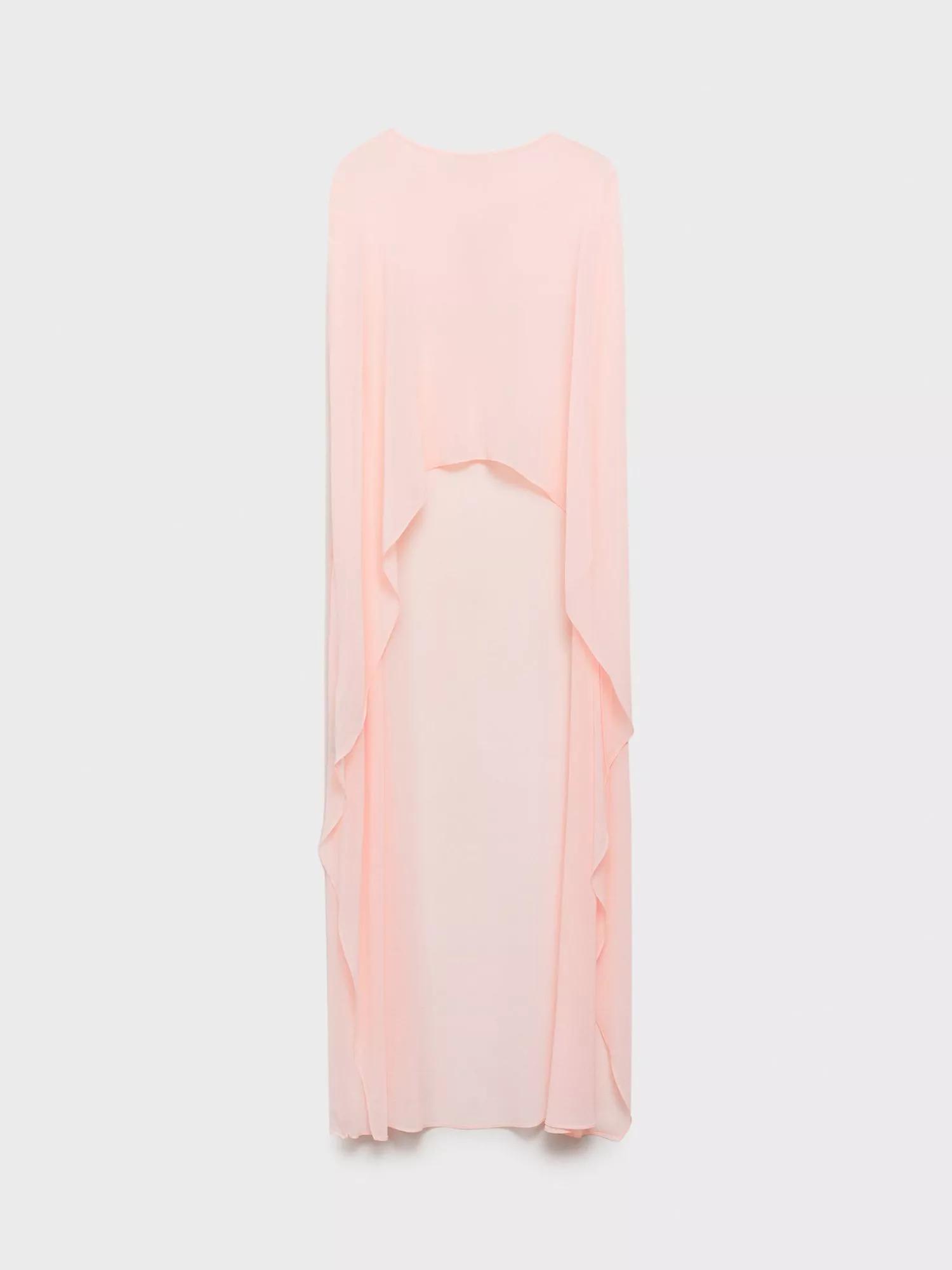 MANGO Mango Irene-A Sheer Draped Cape in Pink | endource