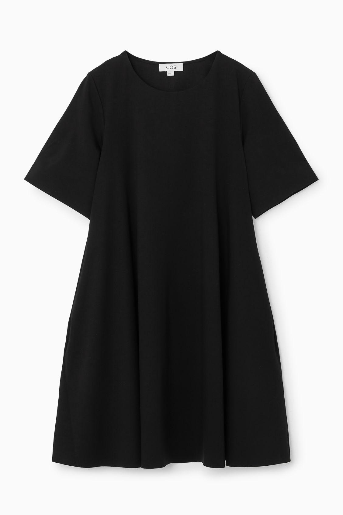 Cos Flared Mini T Shirt Dress In Black Endource
