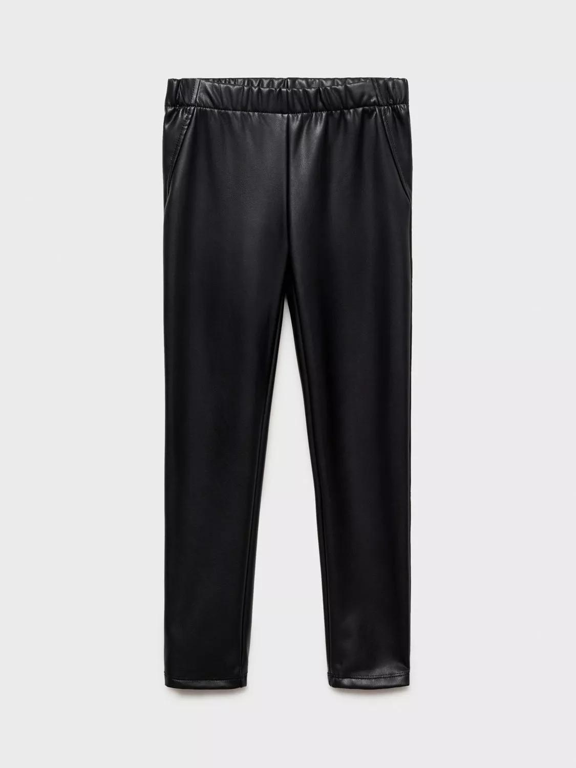 MANGO Rock Faux Leather Leggings in Black | endource