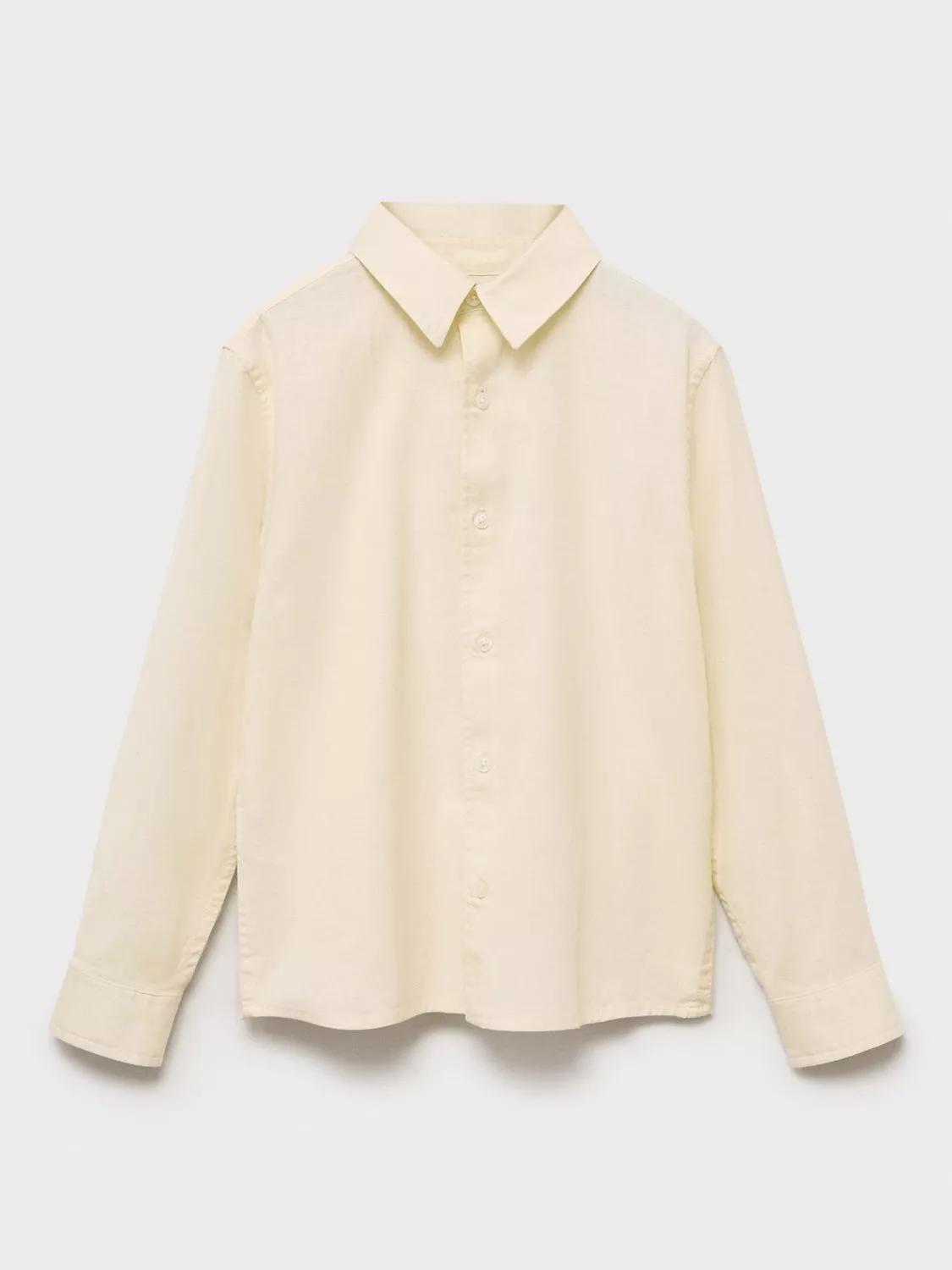 MANGO Javi Cotton Shirt in Yellow | endource