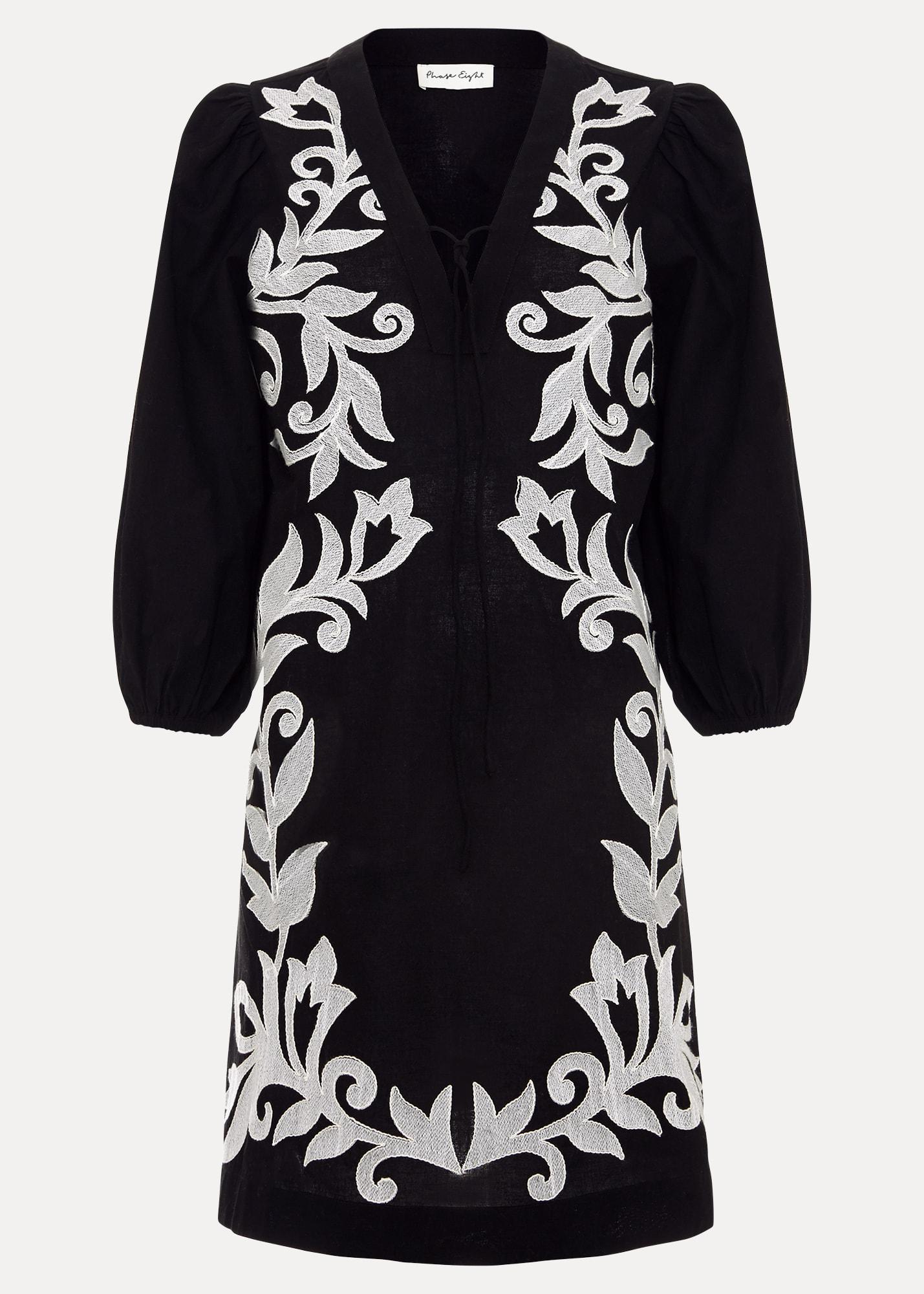 PHASE EIGHT Bettie Tunic Dress in Black Multi | endource