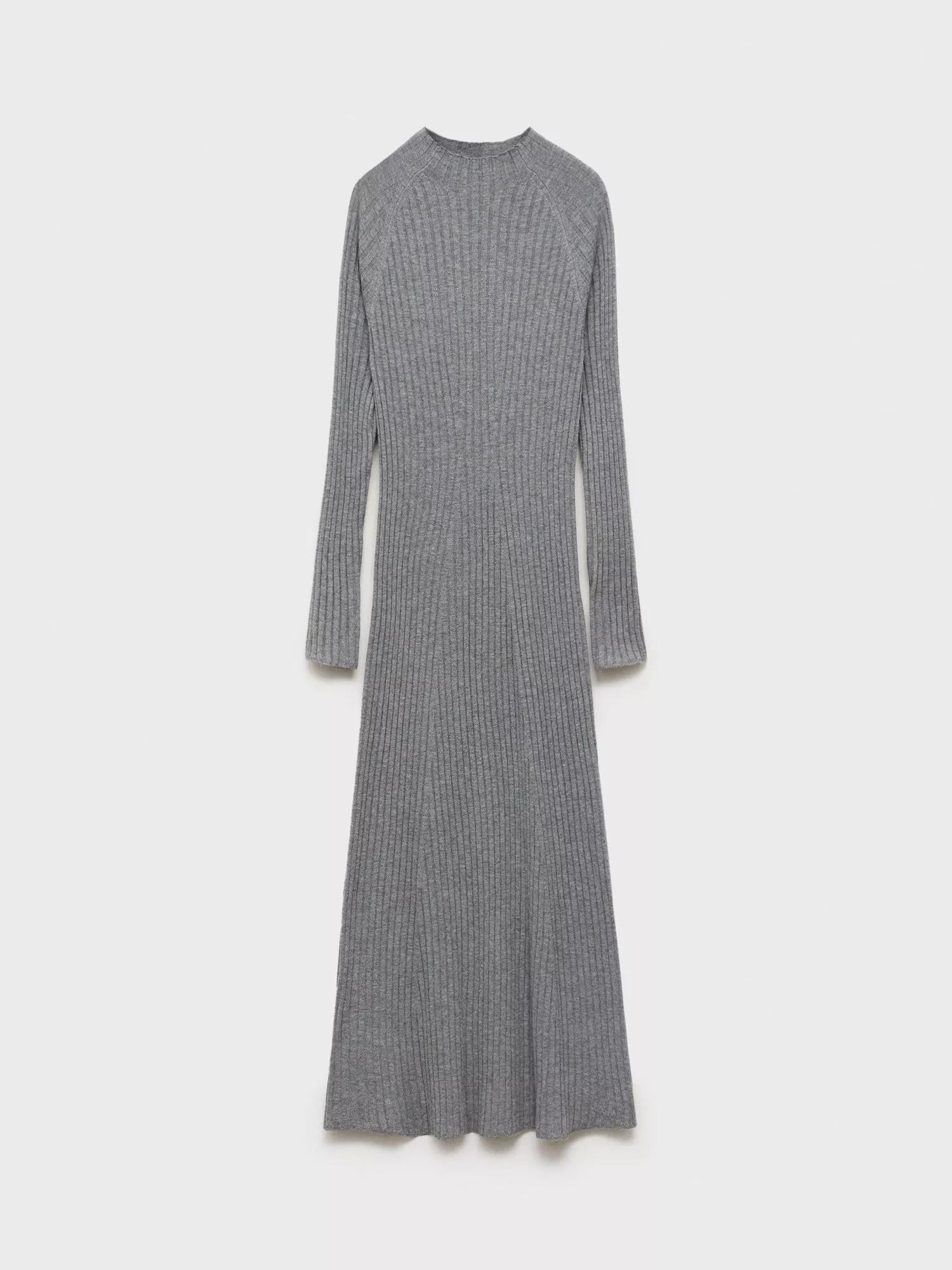 MANGO Maflurry Midi Dress in Medium Grey | endource