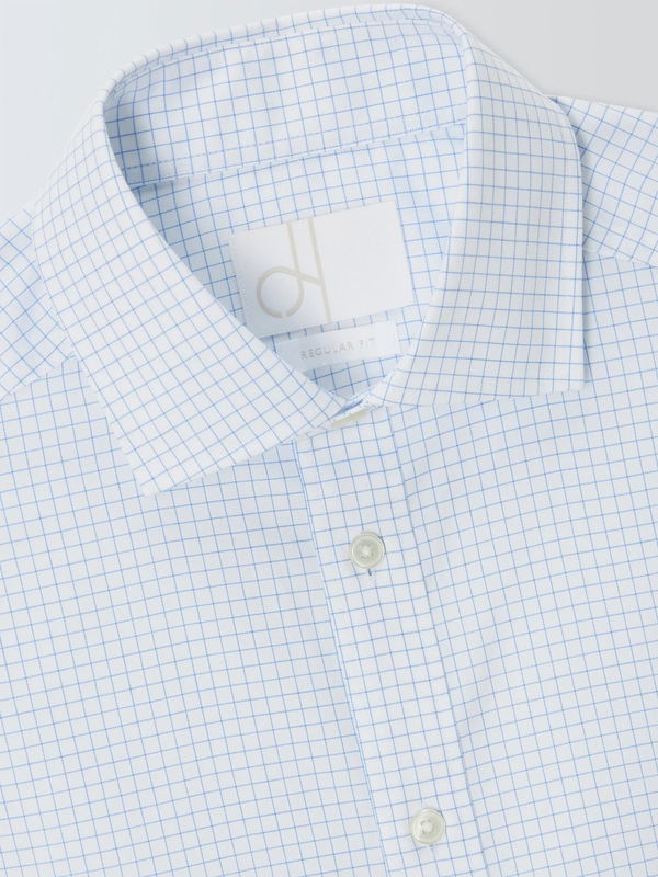 JOHN LEWIS Grid Check Regular Fit Cotton Shirt, White | endource