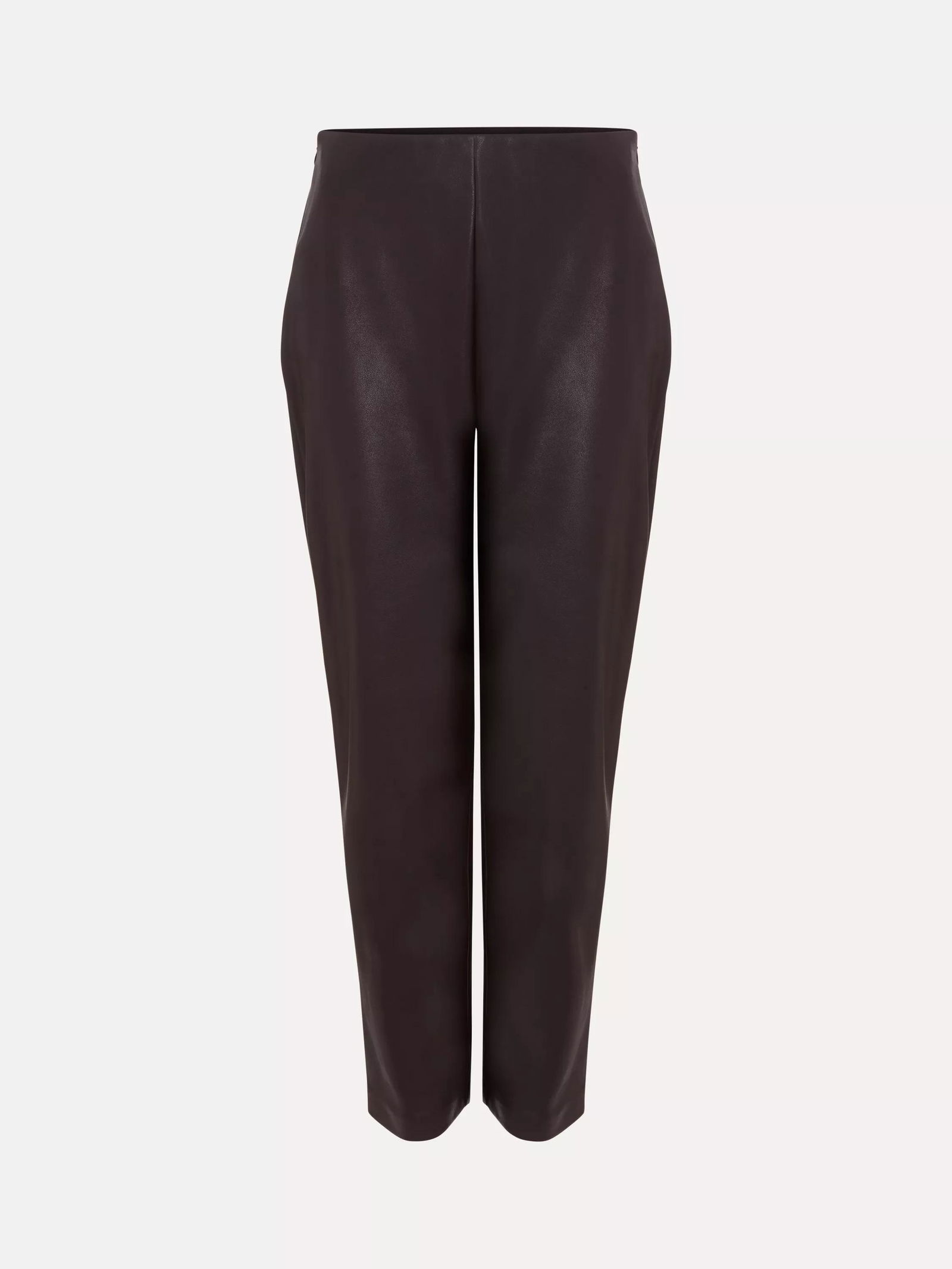 PHASE EIGHT Mya Faux Leather Crop Trousers, Brown | endource