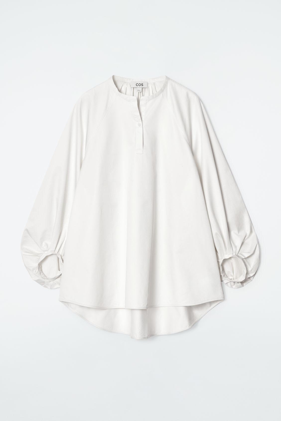 COS Balloon-Sleeve Blouse in WHITE | endource
