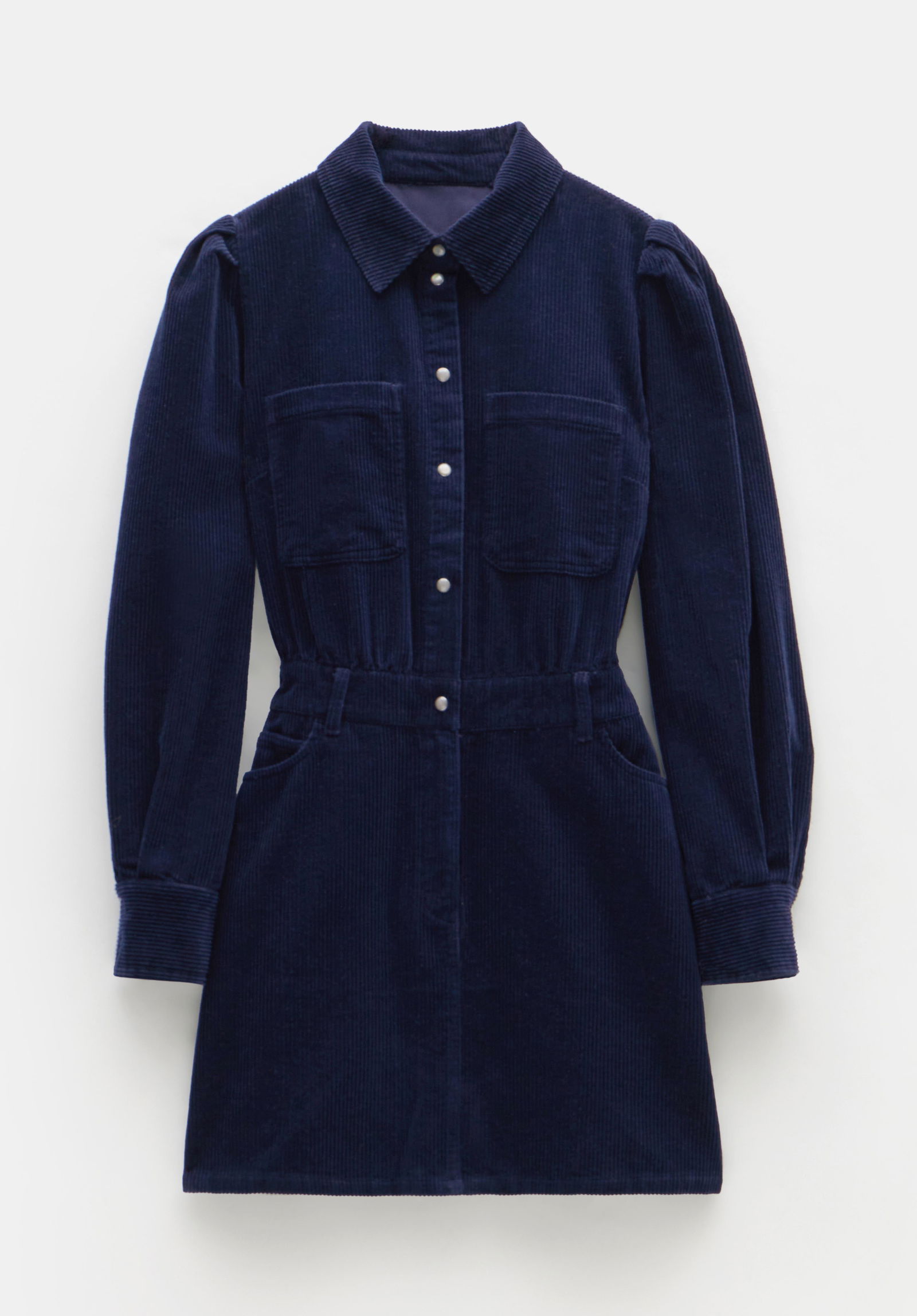 HUSH Mariella Cord Mini Dress in Night Sky | endource