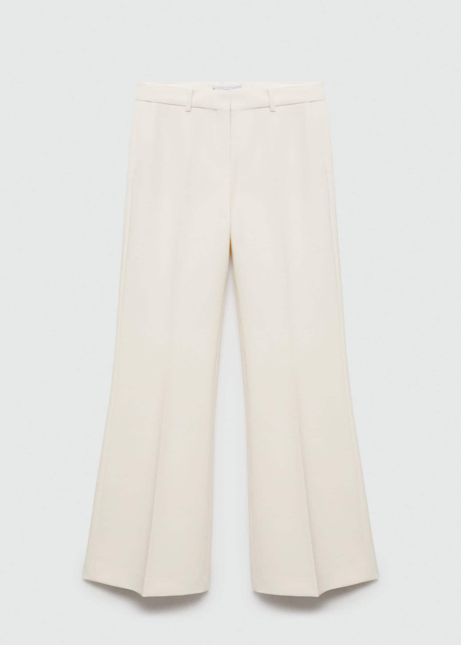MANGO Flared Trouser Suit in Ecru | endource