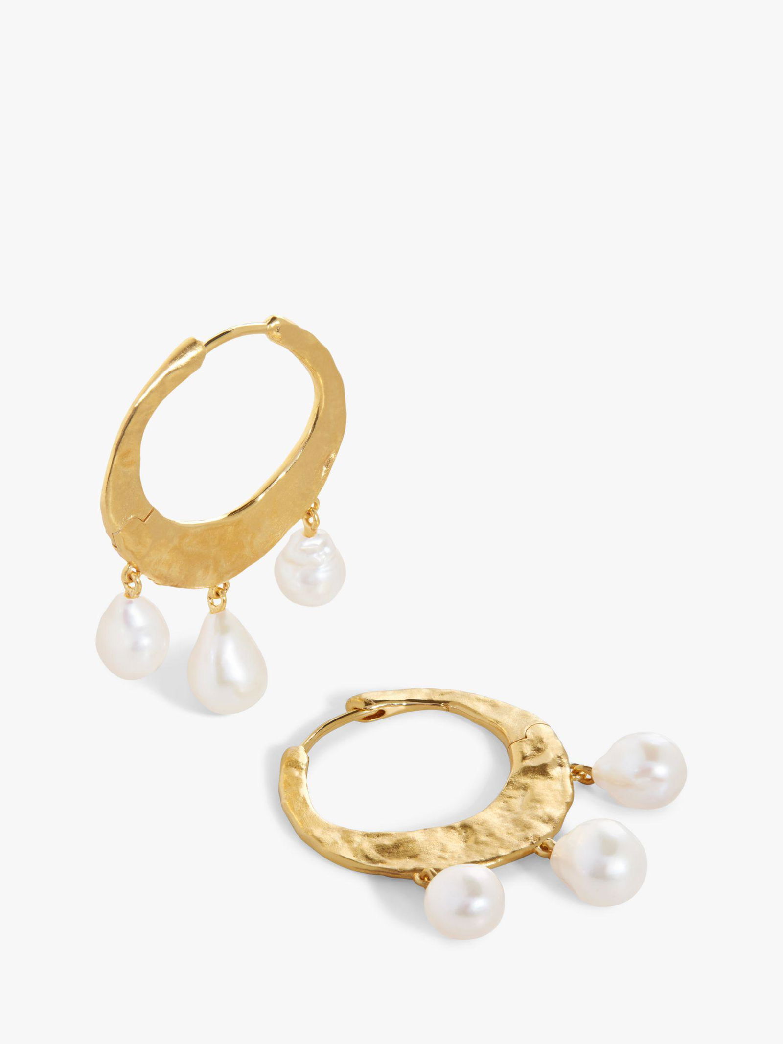 MONICA VINADER Capri Gold Vermeil Baroque Pearl Medium Hoop Earrings in Gold | Endource