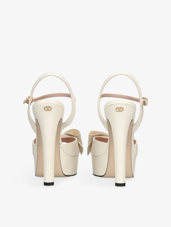 VALENTINO GARAVANI Bowow Platform 130 Heeled Leather Sandals | endource