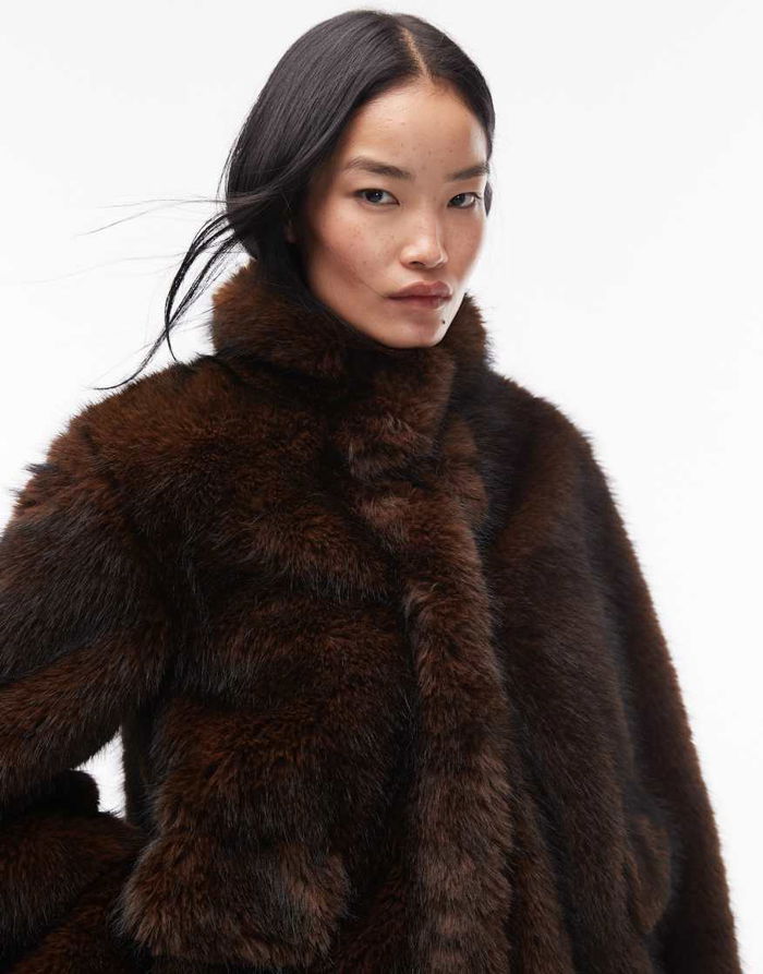 ARKET Faux Fur Jacket With Front Pockets | endource