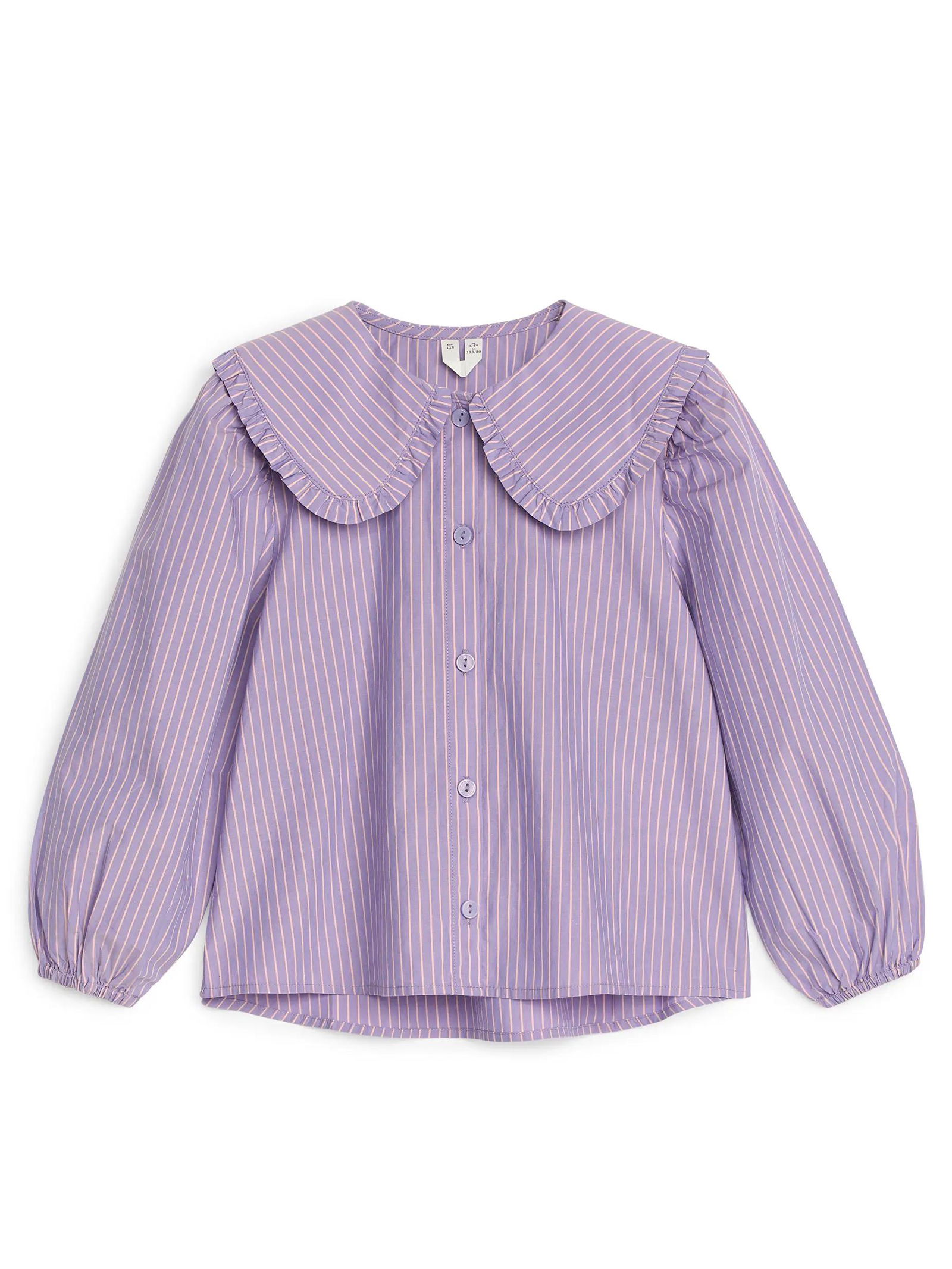 ARKET Frill-Collar Blouse in Lilac/Pink | endource
