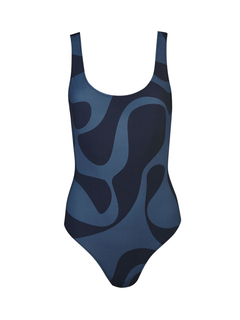 Sweaty Betty Tidal Xtra Life Swimsuit In Blue Print Endource