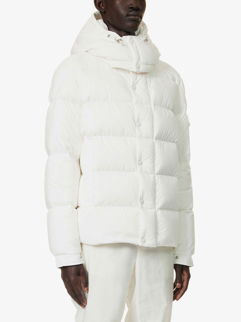 MONCLER Vezere Funnel-Neck Shell-Down Jacket in WHITE | endource
