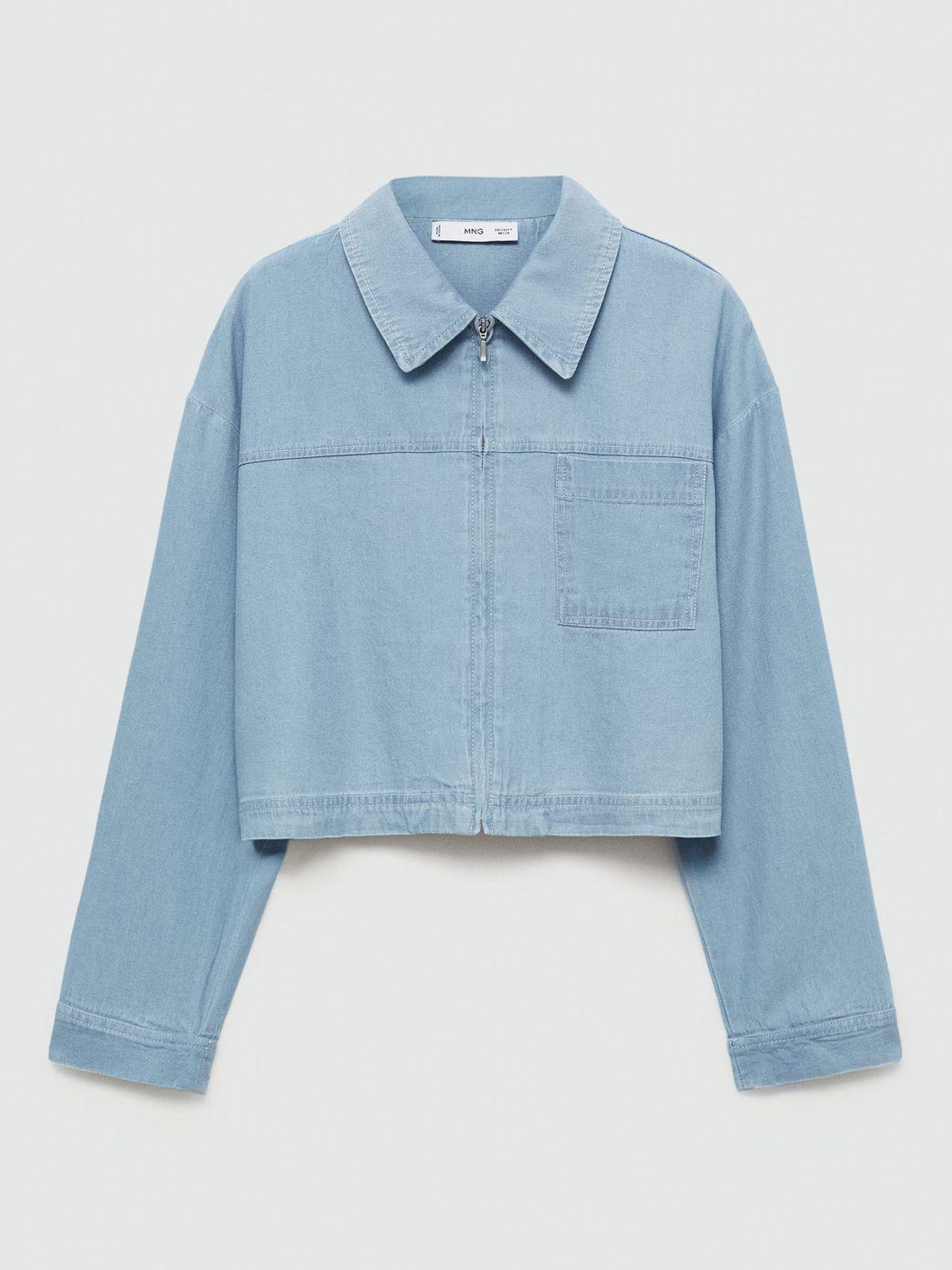 MANGO Lester Pocket Denim Overshirt in Blue | endource