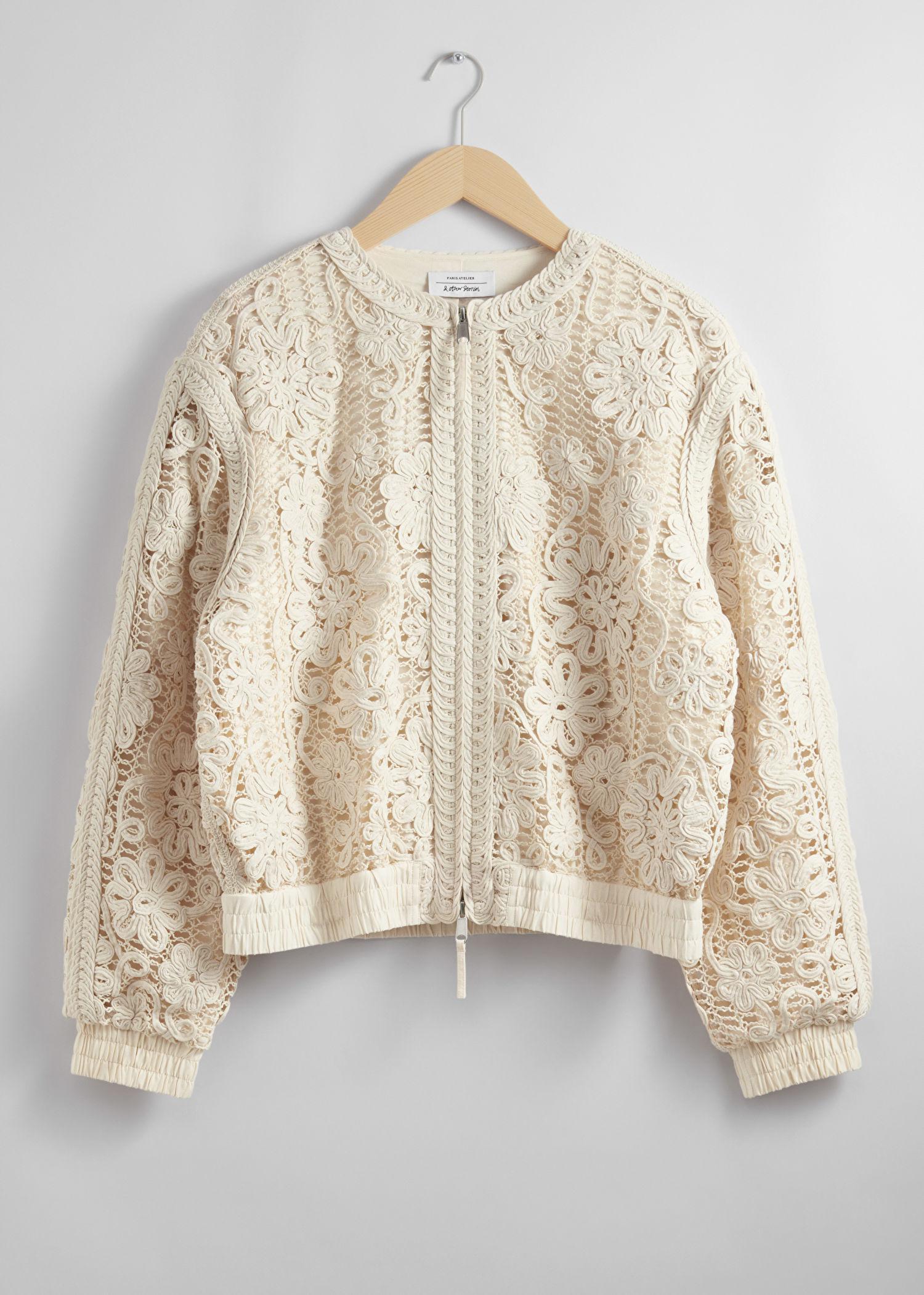 & OTHER STORIES Boxy Braided Jacket in Light Beige | Endource