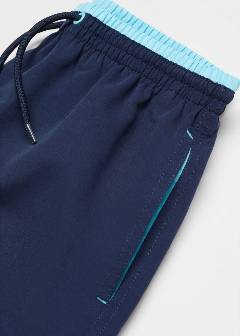 MANGO Basic Drawstring Swimsuit in Dark Navy | Endource