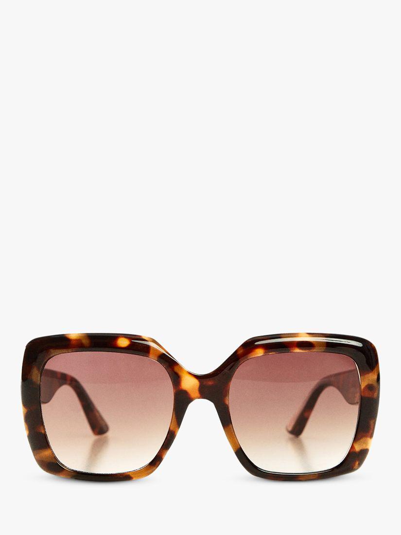 MANGO Tania Square Sunglasses in Dark Brown | Endource