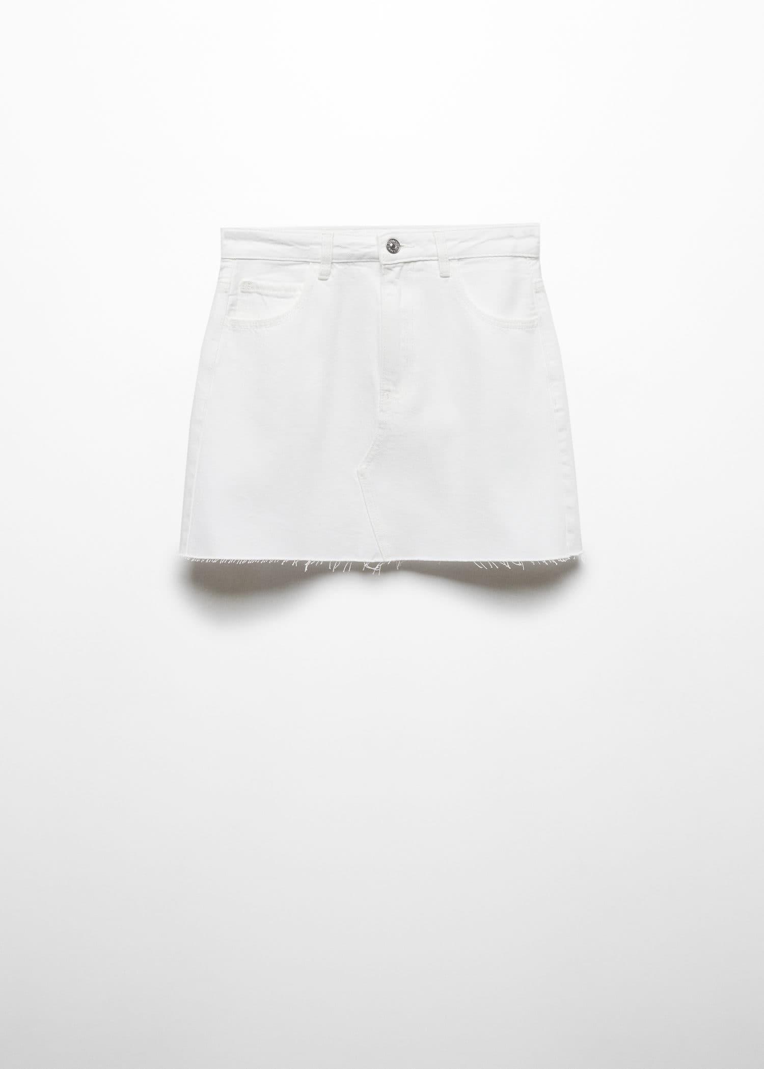 Mango Denim Mini Skirt In Off White Endource