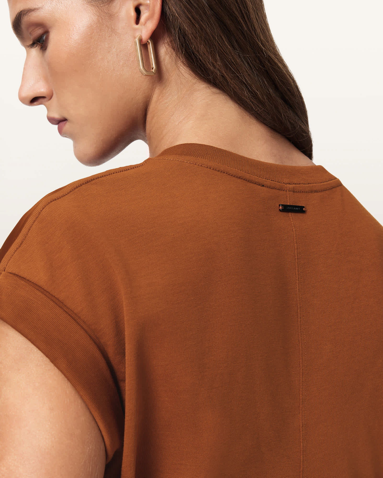 ALLSAINTS Mira Cropped Satin Drawcord T-Shirt | endource