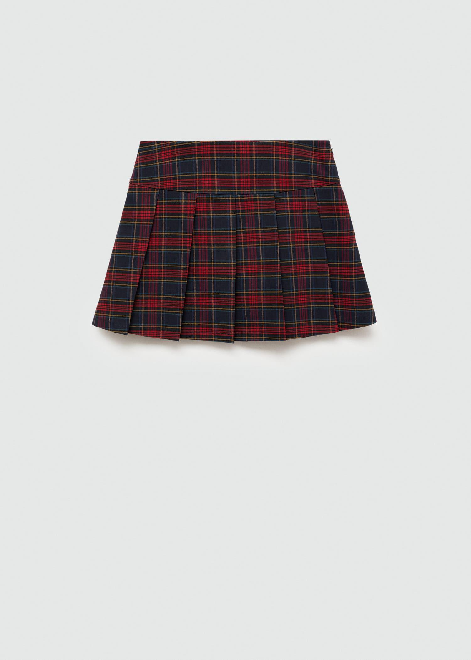 MANGO Pleated Check Skirt | endource