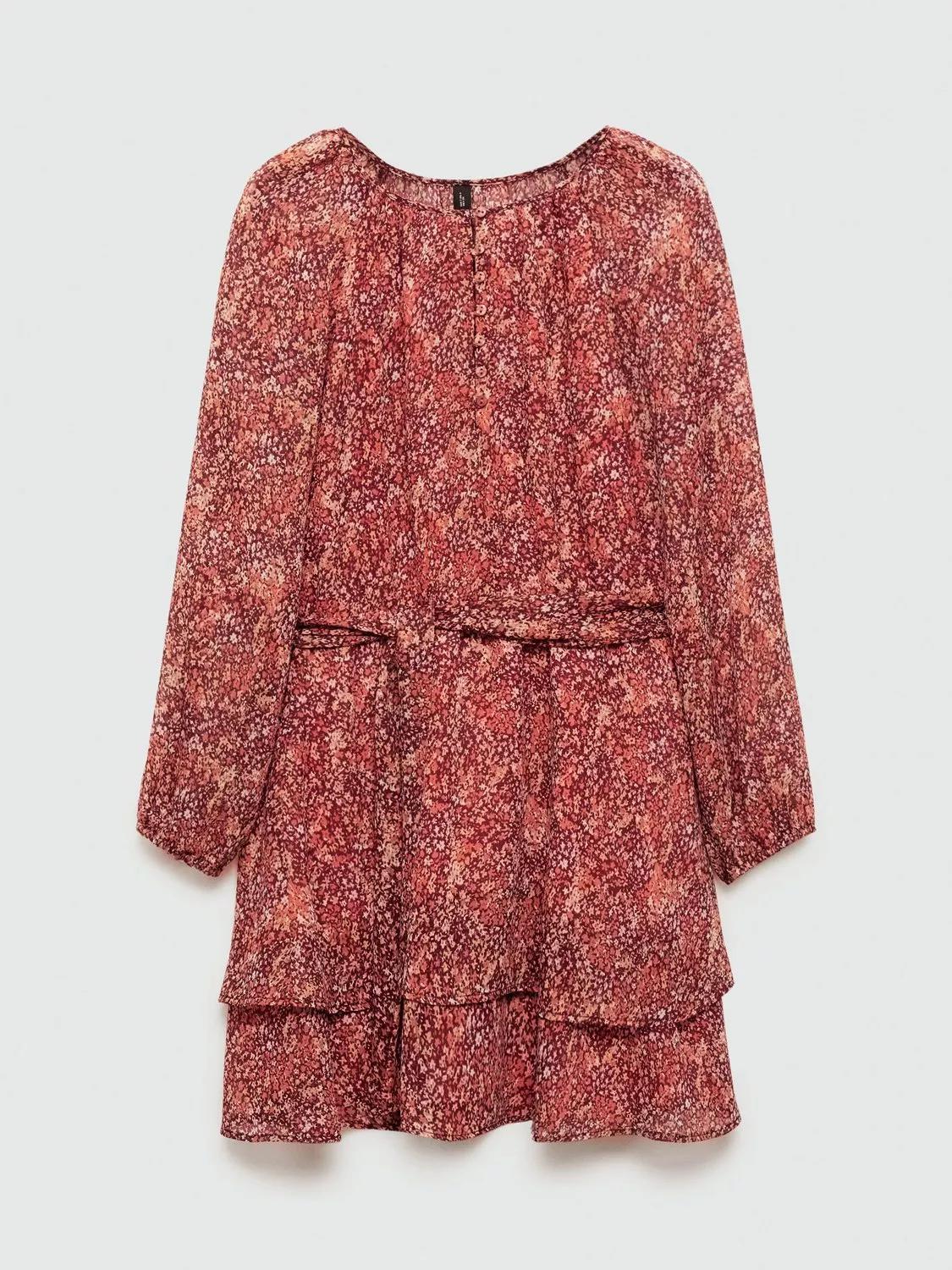 MANGO Valentin Abstract Dress in Red/Multi | endource